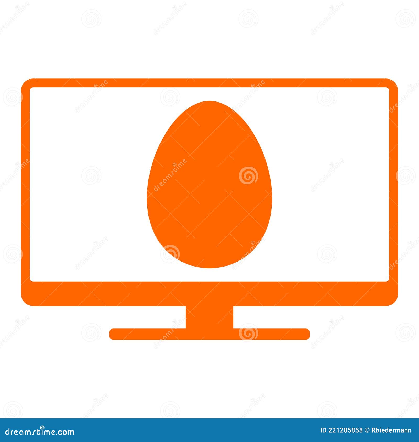 Egg and screen stock vector. Illustration of computer - 221285858