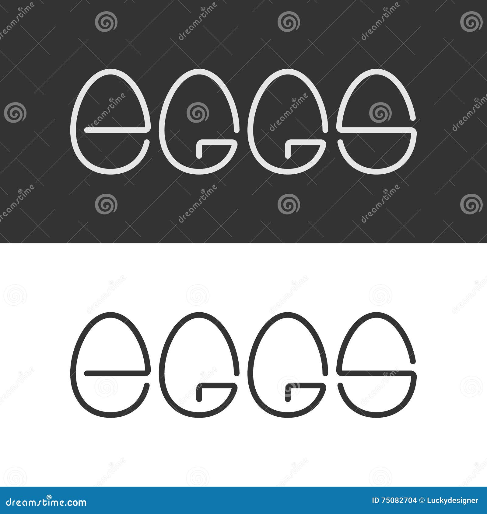 Egg Shape Text Logo. Minimalism Style Logotype Stock Vector ...