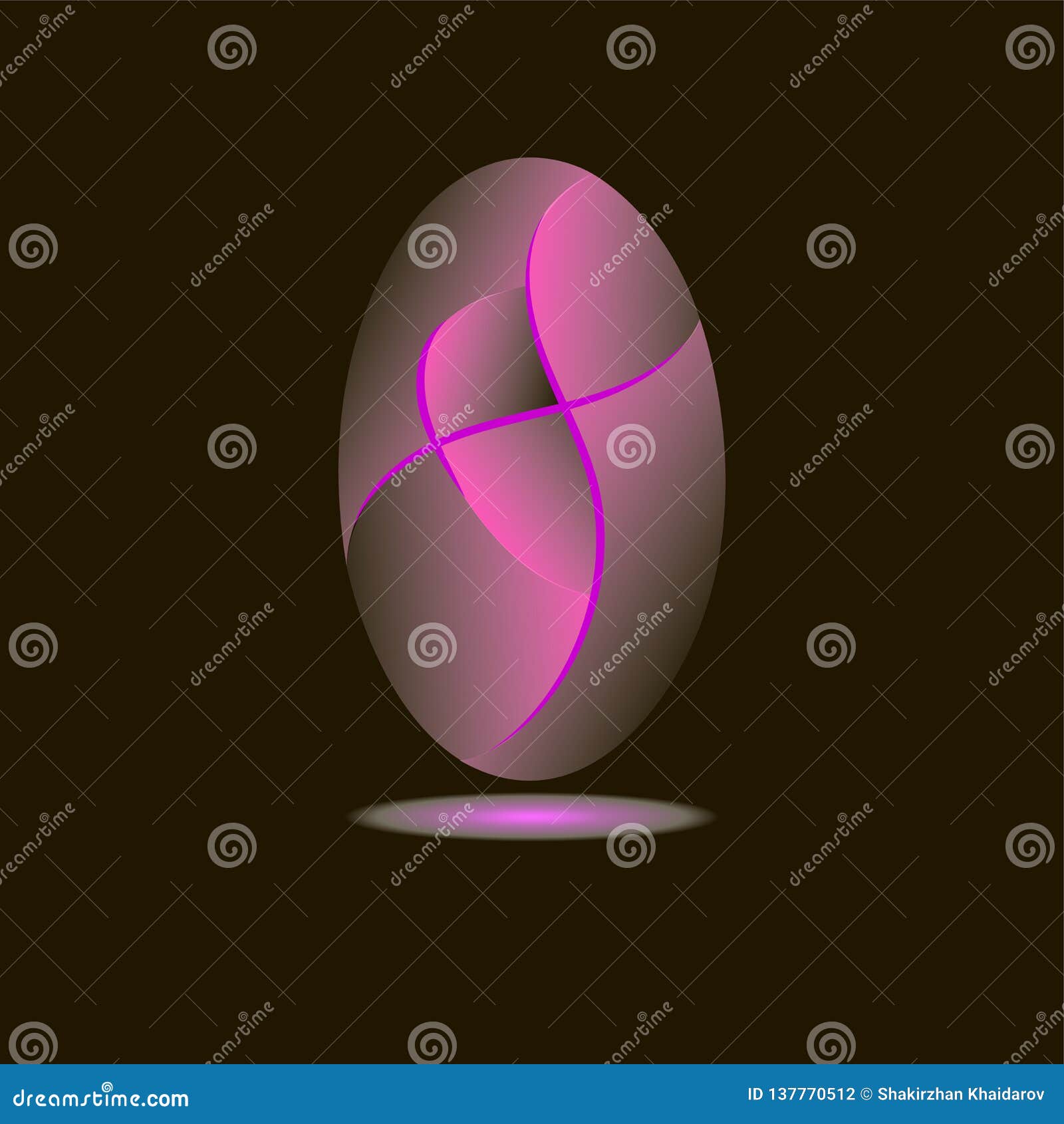 Egg-shaped Abstract Form with Gradient Divisions Stock Vector ...