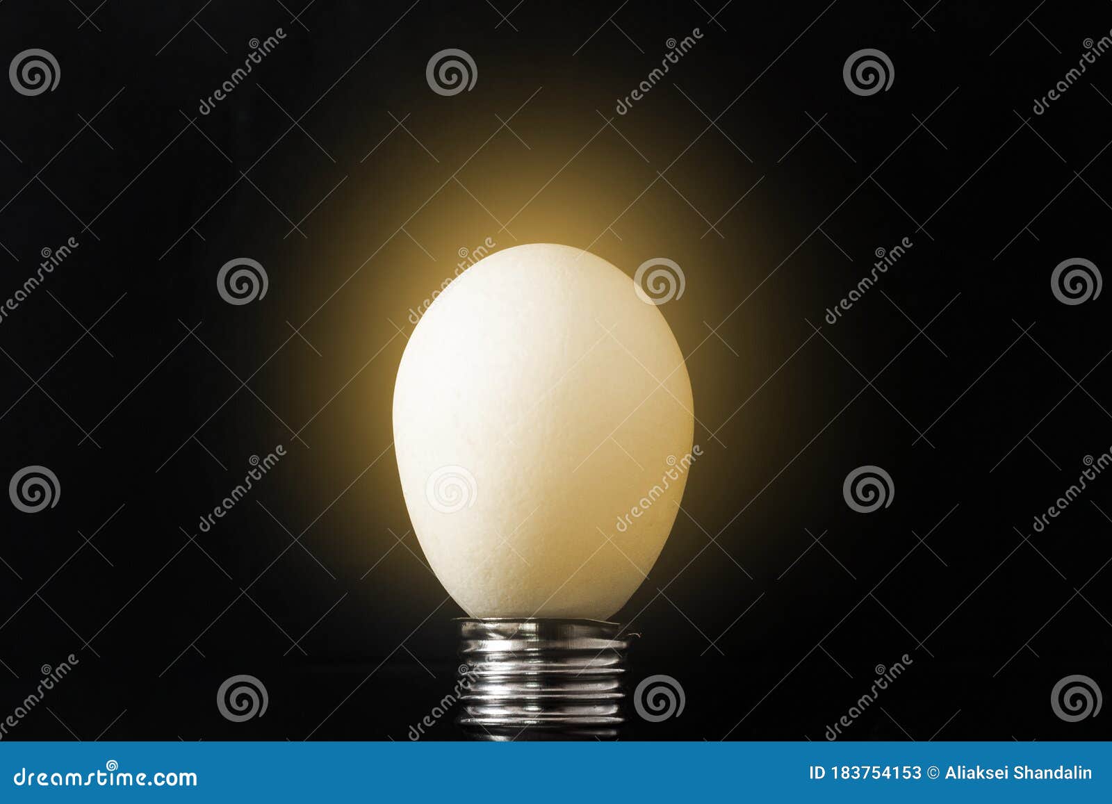 An Egg Shaped Like a Light Bulb Stock Image - Image of bright ...