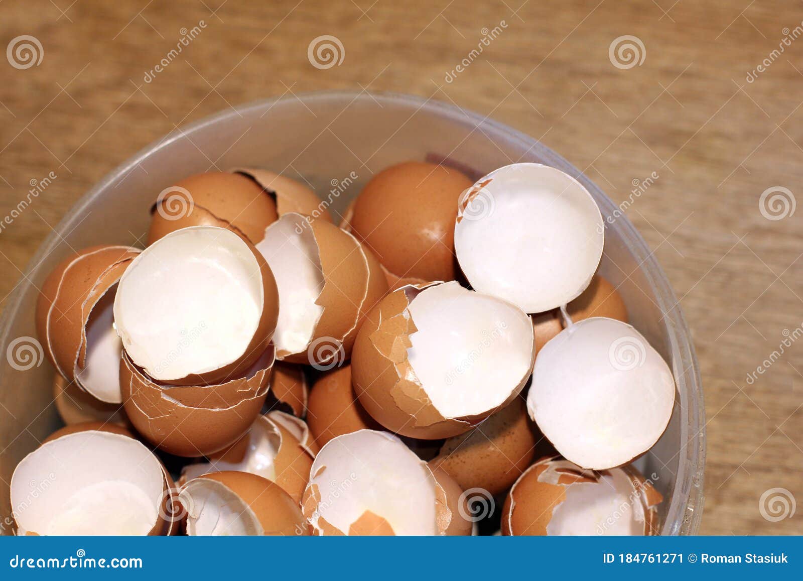Egg Shell in a Bucket. Collecting Eggshells for Fertilizer Stock Image ...