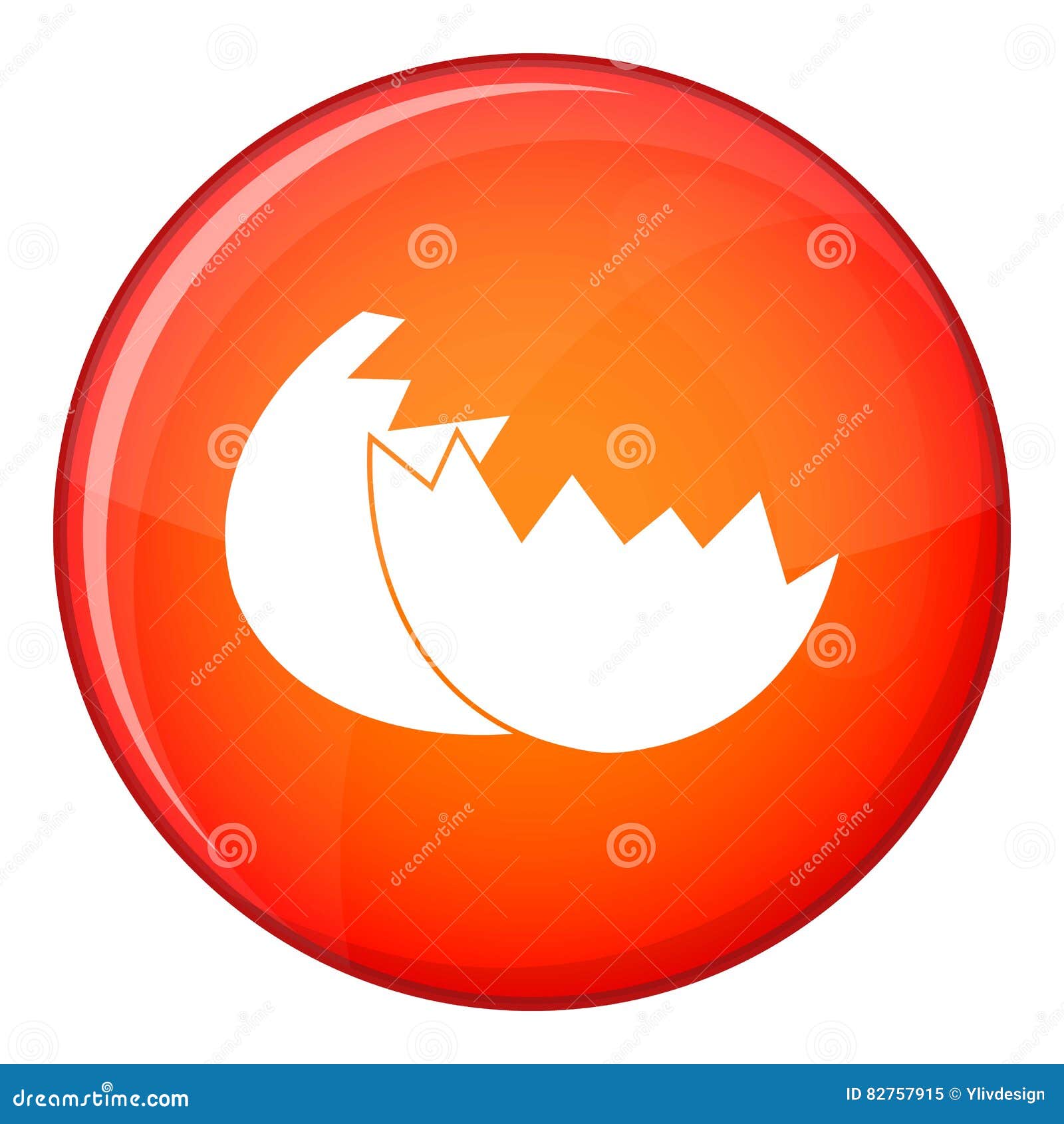Egg shell icon, flat style stock vector. Illustration of healthy - 82757915