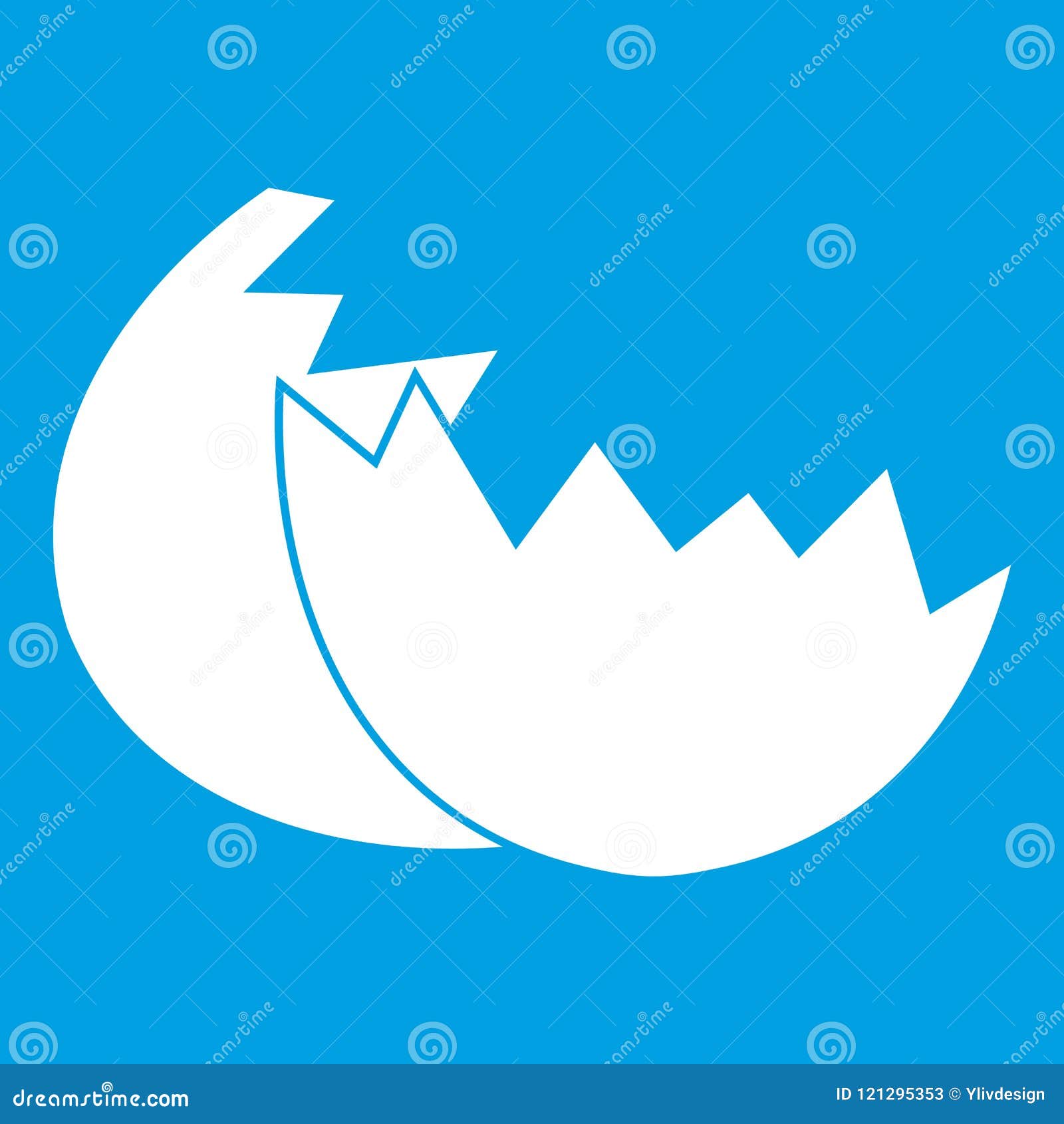 Egg shell icon white stock vector. Illustration of circle - 121295353