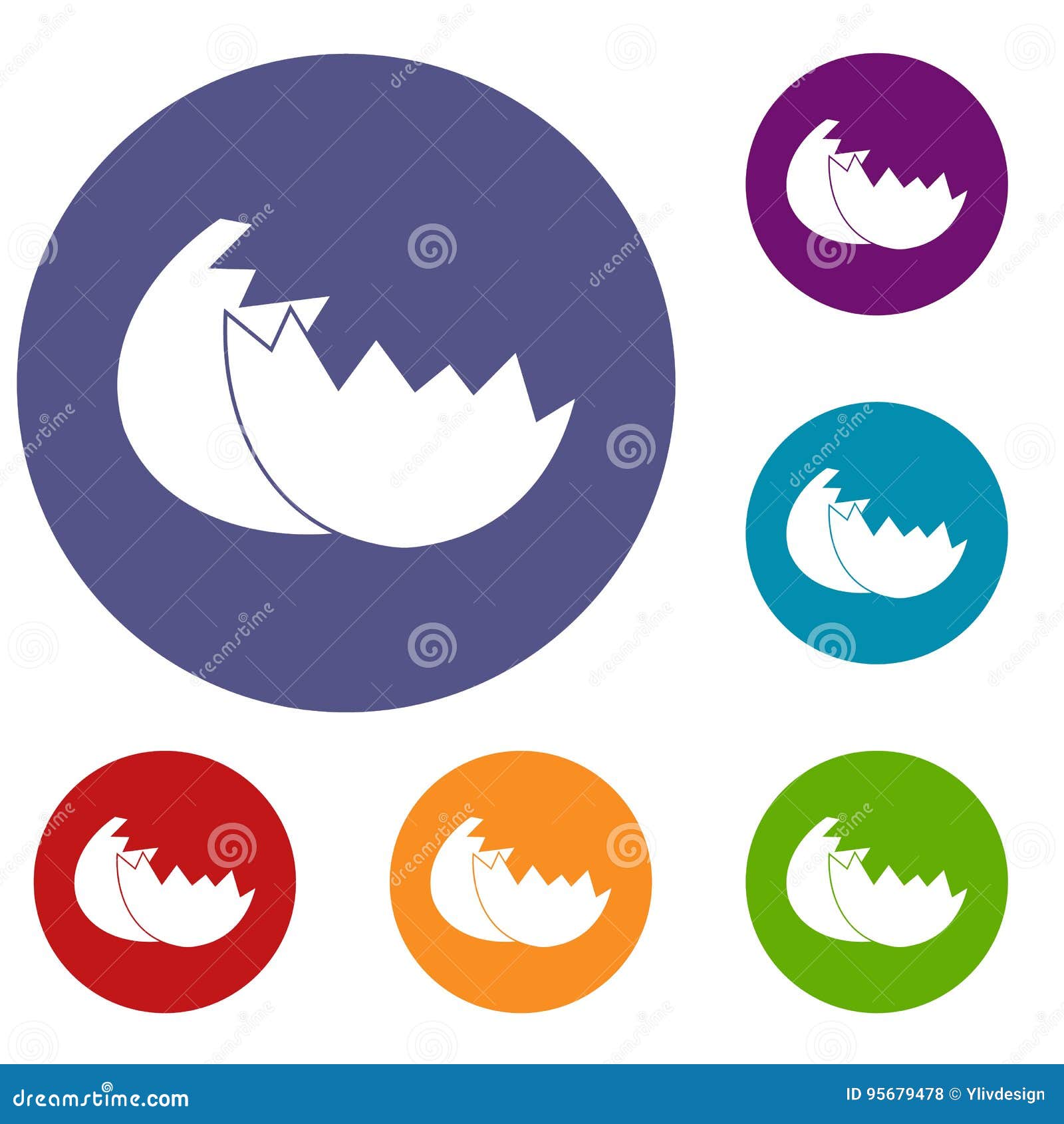 Egg shell icons set stock vector. Illustration of object - 95679478