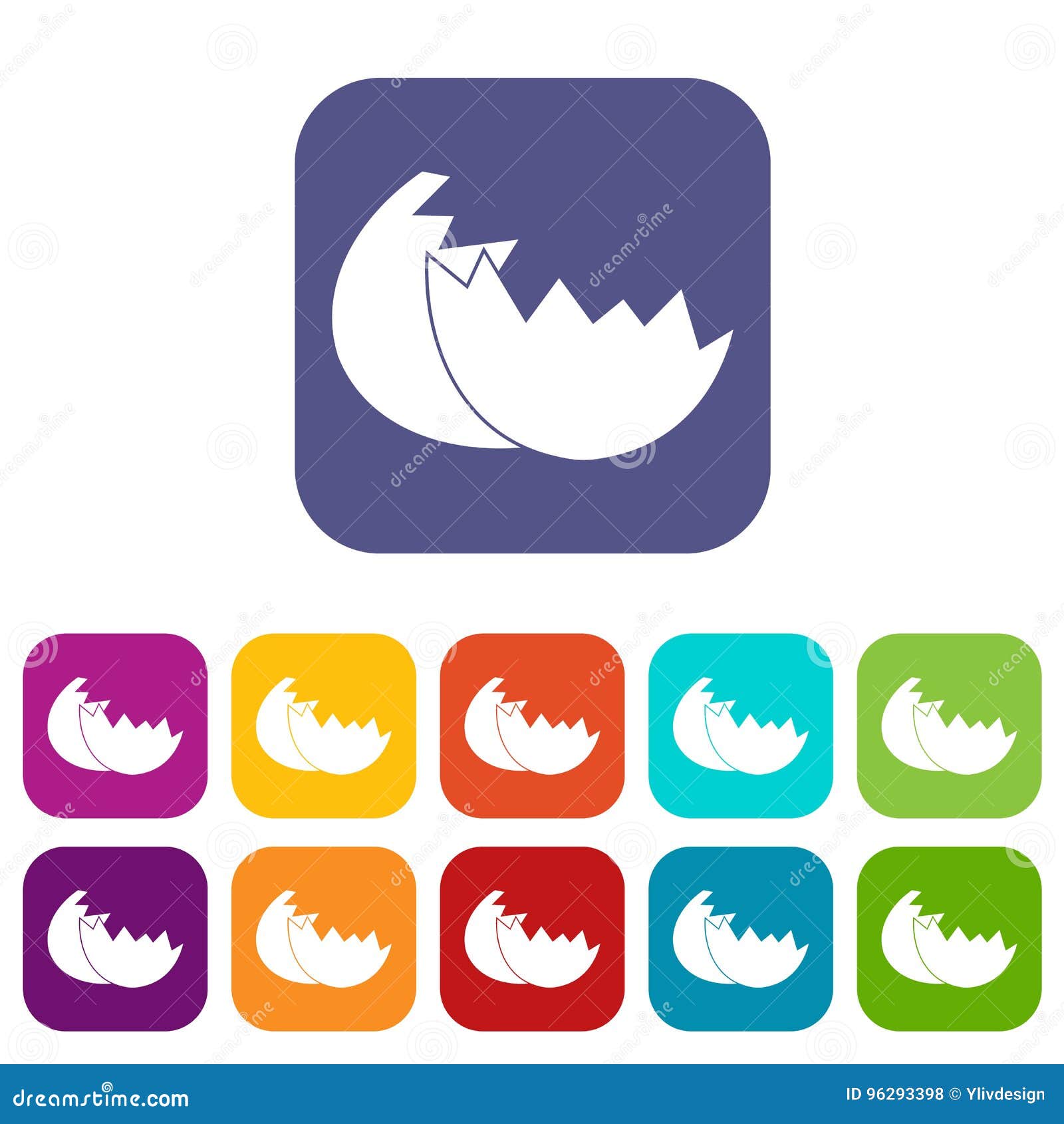 Egg shell icons set stock vector. Illustration of chicken - 96293398