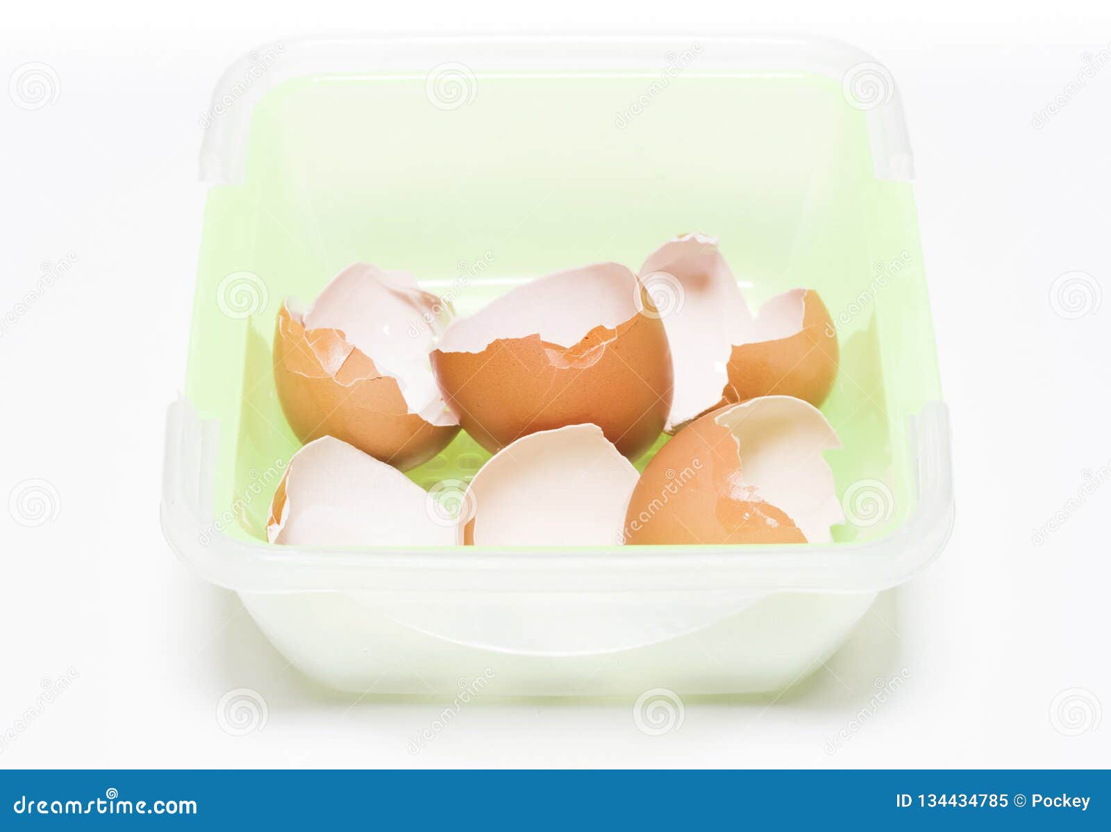 Egg Shell in the Plastic Basket Stock Image - Image of breakfast, meal ...