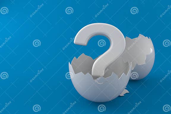 Egg Shell with Question Mark Stock Illustration - Illustration of ...