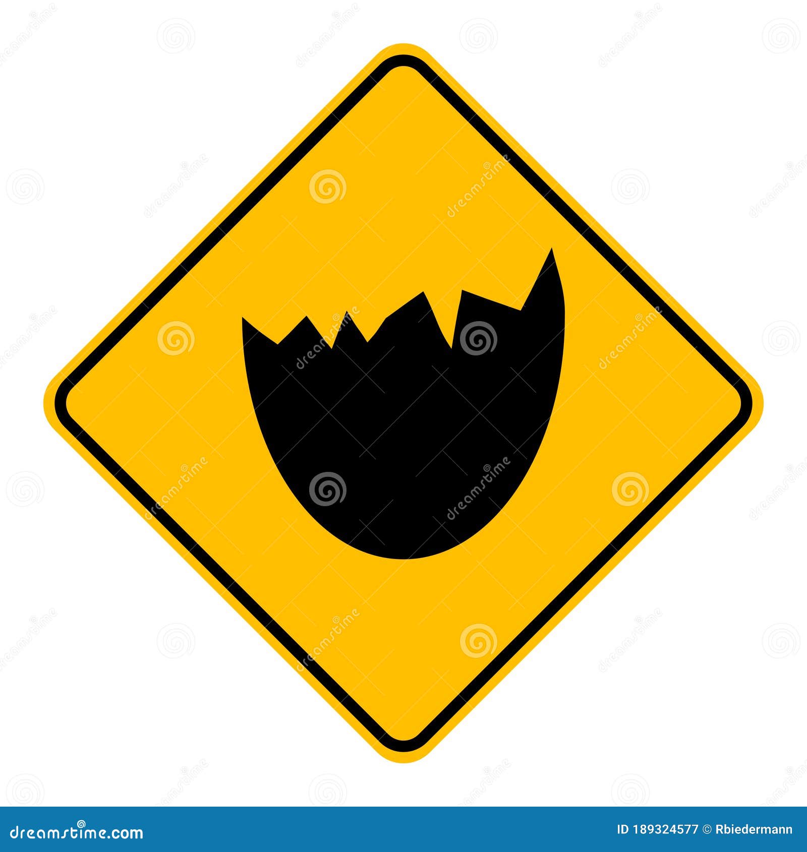 Egg shell and road sign stock vector. Illustration of warning - 189324577