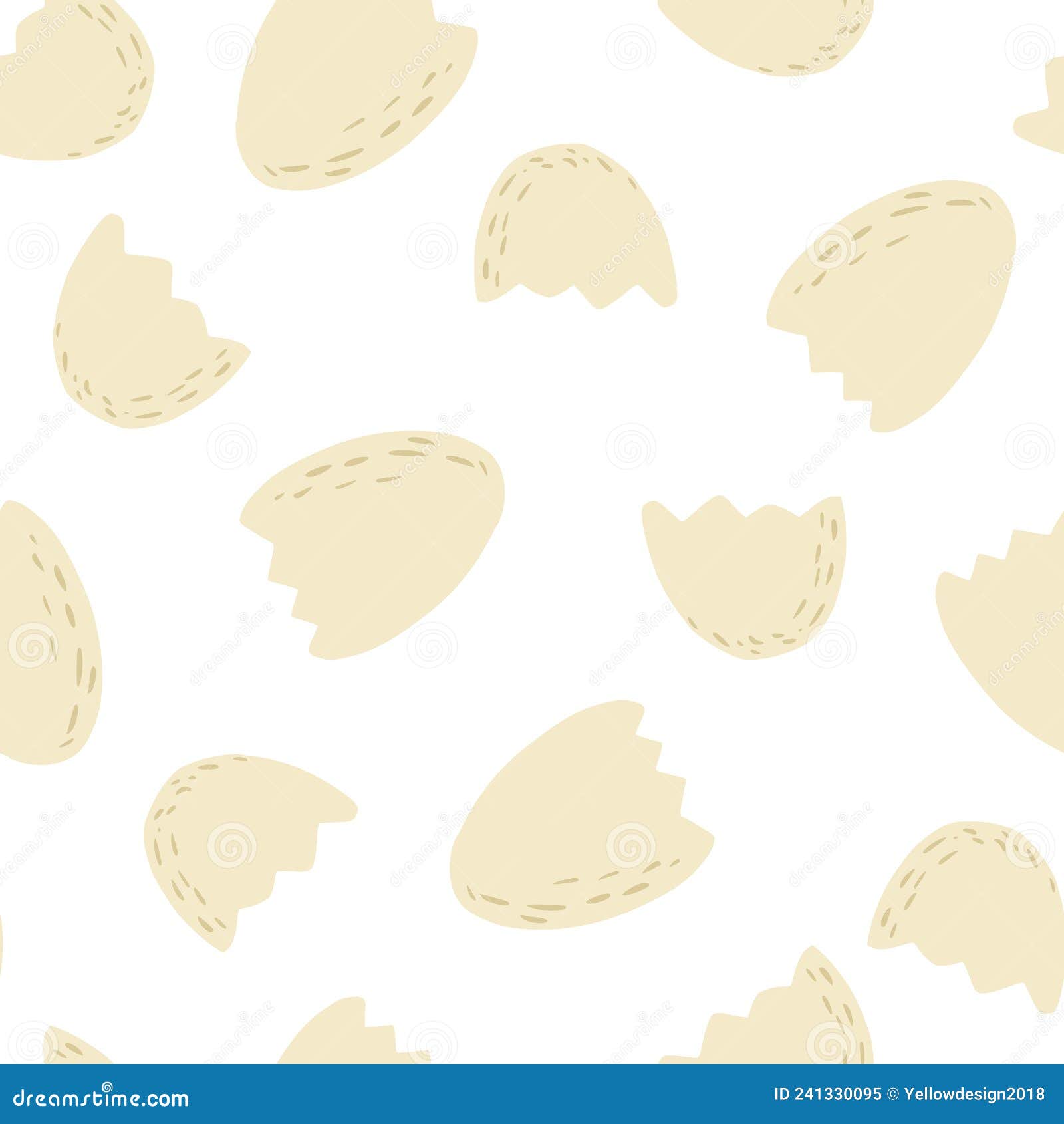 Egg Shell Seamless Pattern. Broken Egg Endless Wallpaper Stock Vector ...