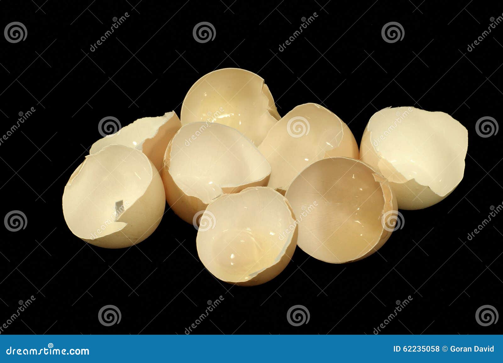 Egg Shells on Black Background Stock Photo - Image of isolated, chicken ...