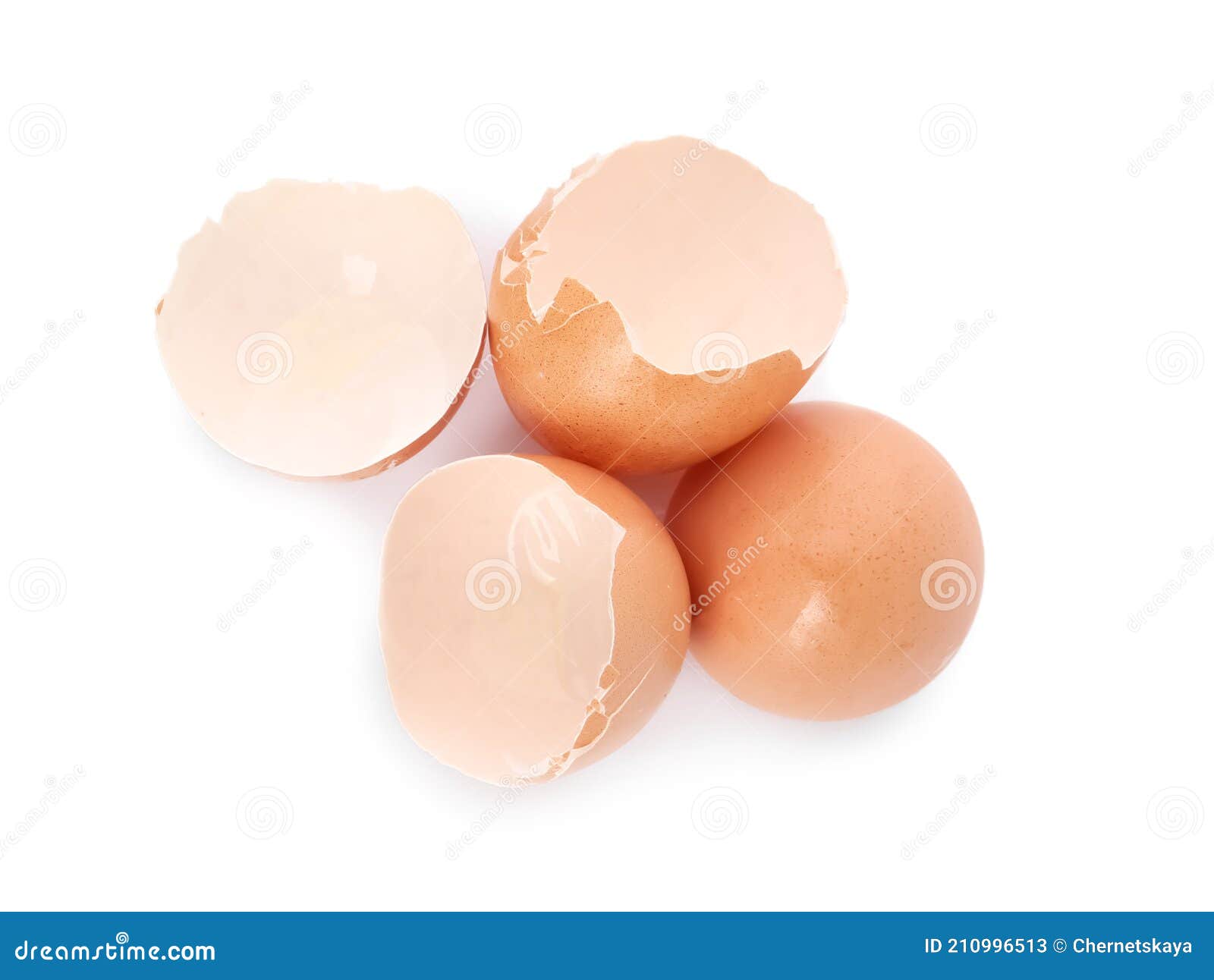 Egg Shells on White Background, Top View. Composting of Organic Waste ...
