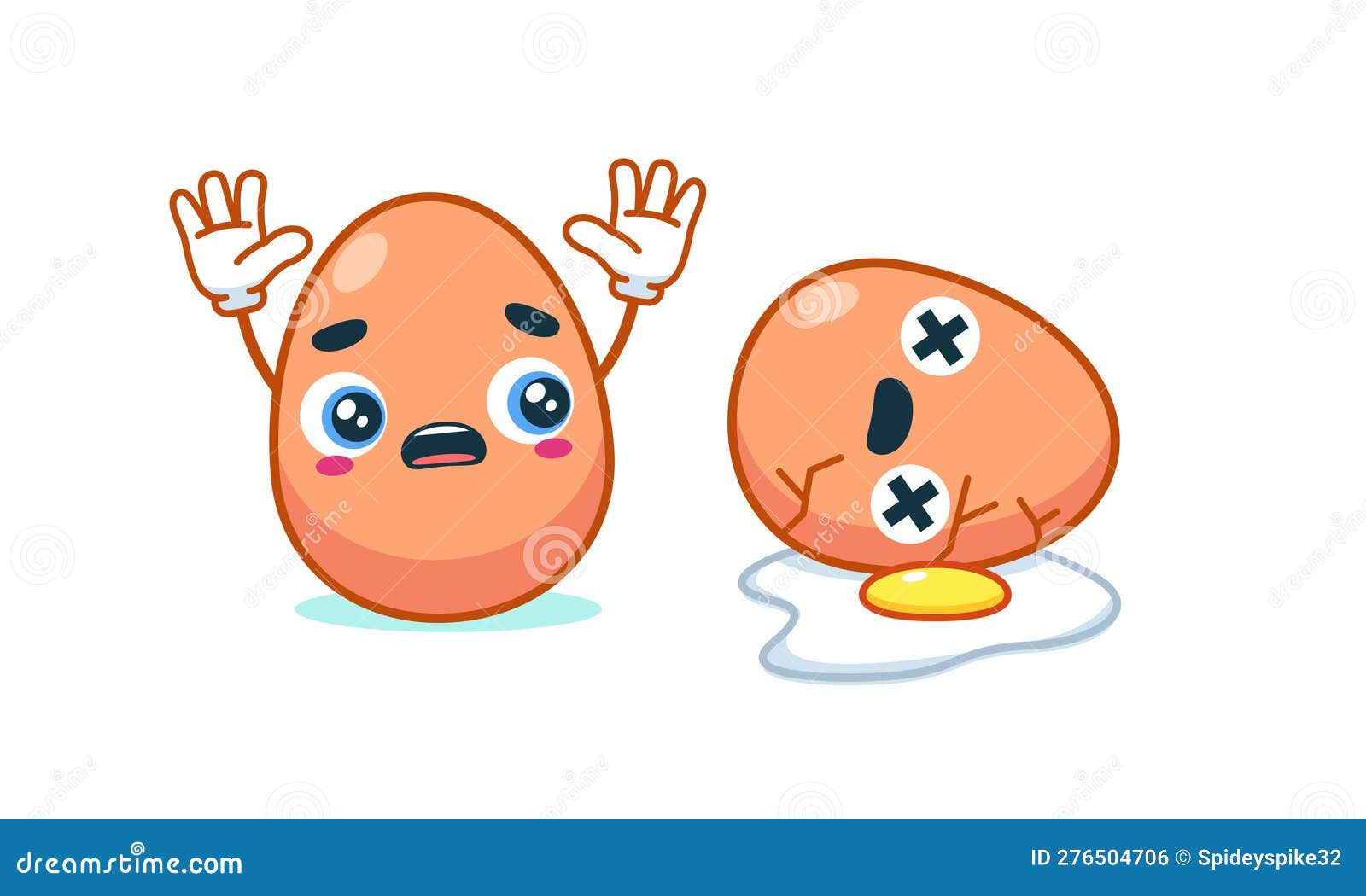 An Egg is Shock Watching Other Egg Die. Isolated Vector Illustration ...