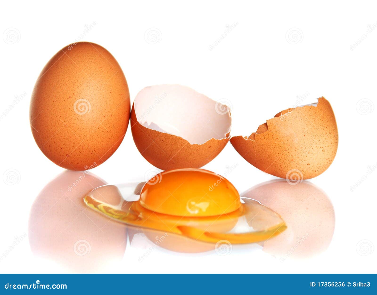 Egg and Smashed an Egg on a White Background Stock Photo - Image of ...
