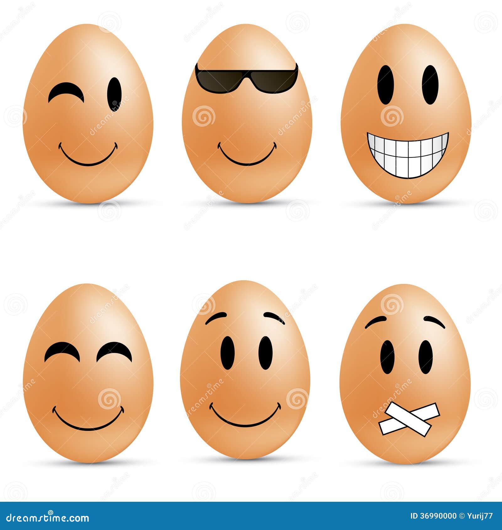 Egg smileys stock vector. Illustration of reflection - 36990000
