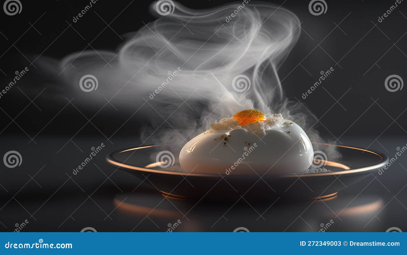 An Egg with Smoke Rising Out of it on a Plate Stock Illustration ...
