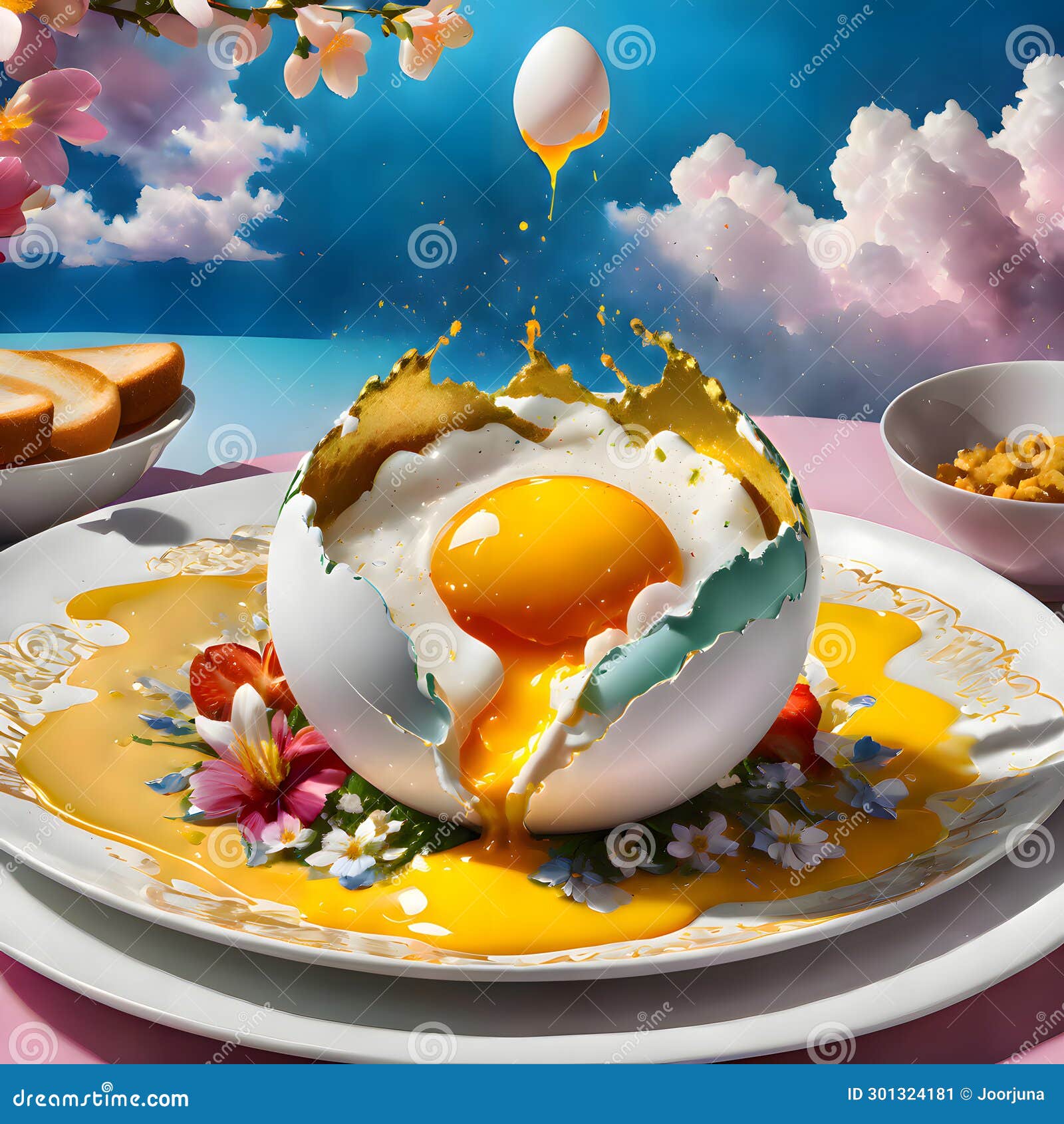 Egg Splashing Out of an Eggshell, 3d Rendering Stock Illustration ... Egg Splashing Out of an Eggshell, 3d Rendering Stock Illustration ...