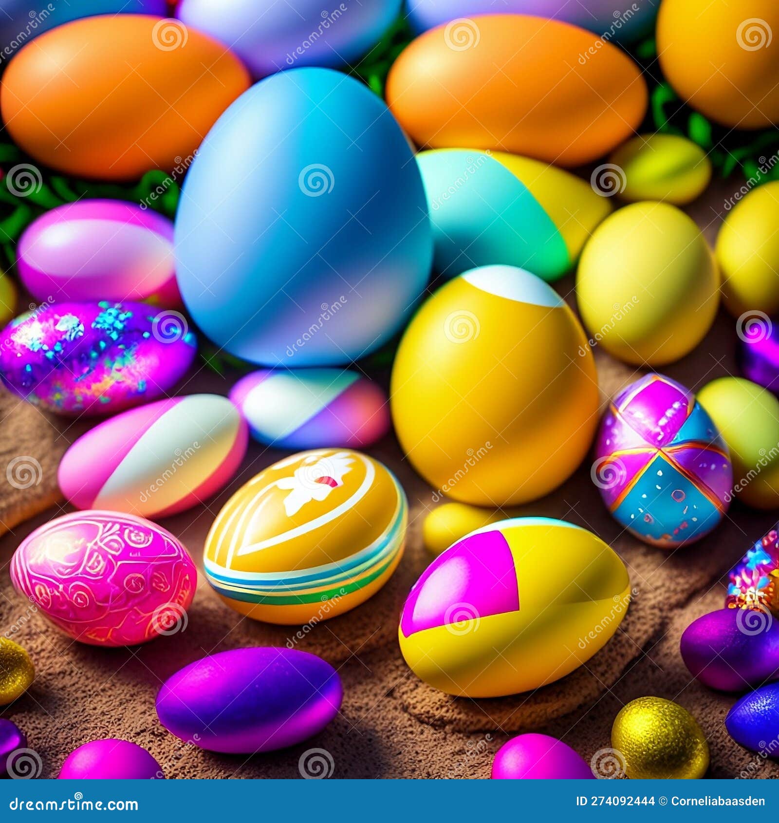 Egg-static Easter Neon Delights - AI Generated Illustration Stock Illustration - Illustration of ...
