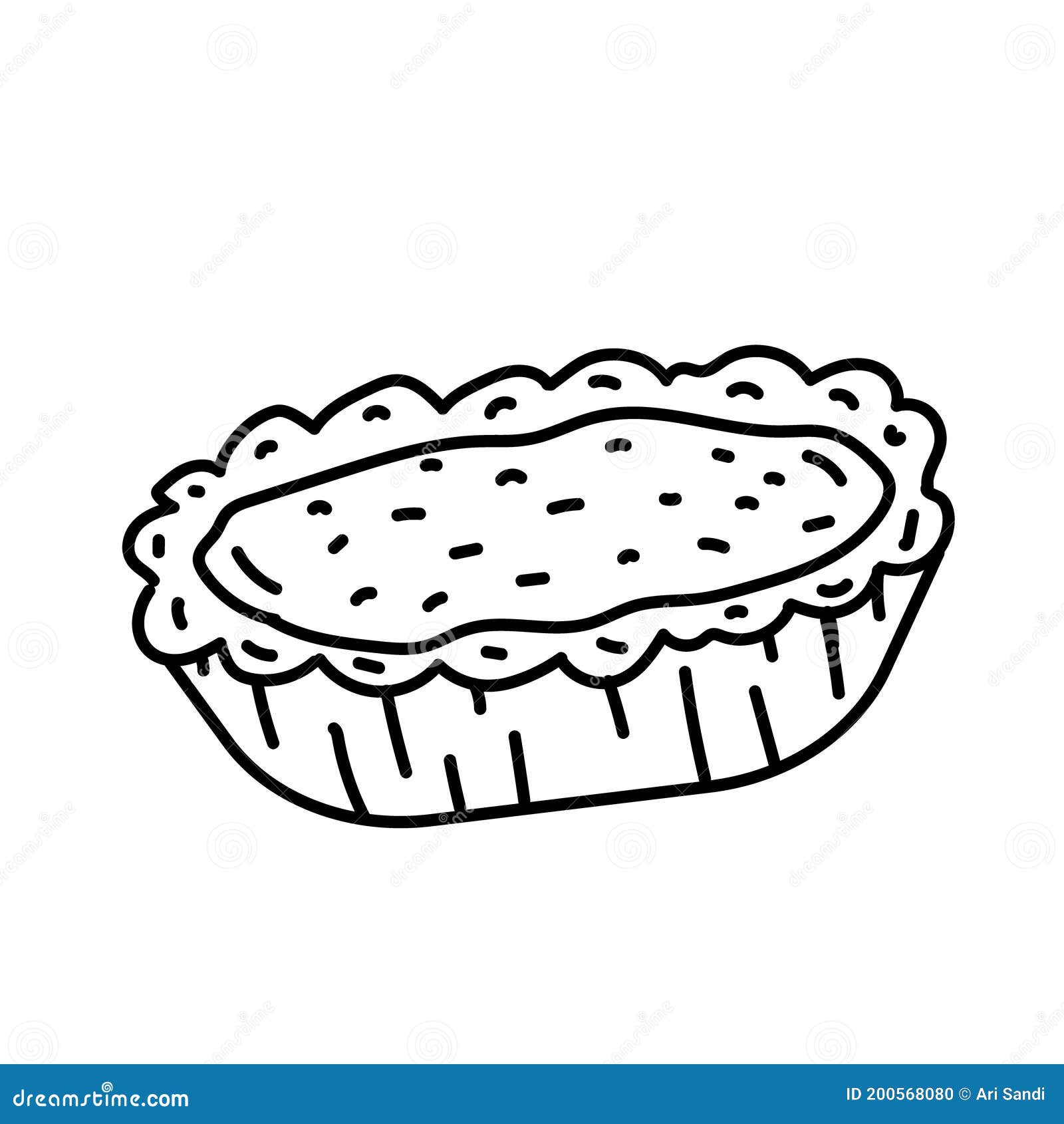Egg Tart Icon Vector. Doodle Hand Drawn or Black Outline Icon Style ...