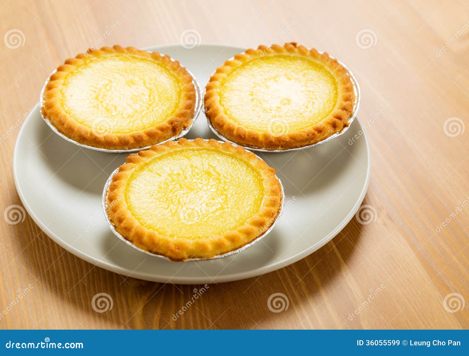 Egg tart on plate stock image. Image of bakery, local - 36055599