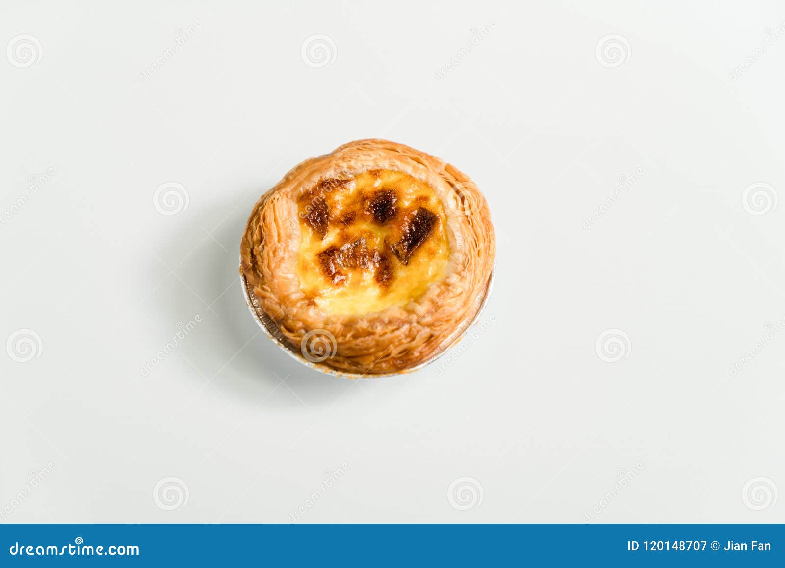 Egg Tart with White Background Stock Image - Image of nata, custard ...