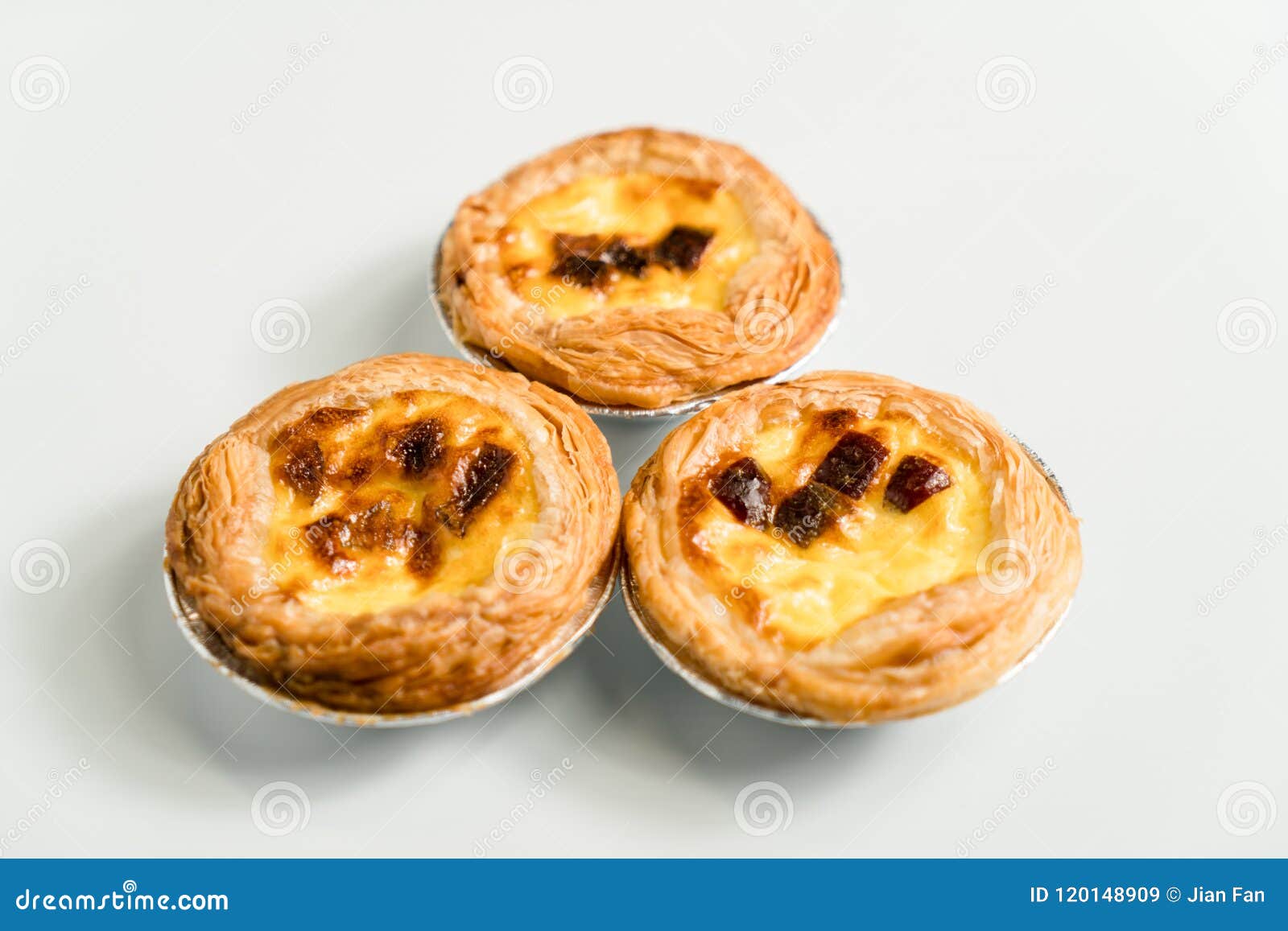 Egg Tart with White Background Stock Image - Image of nata, creamy ...