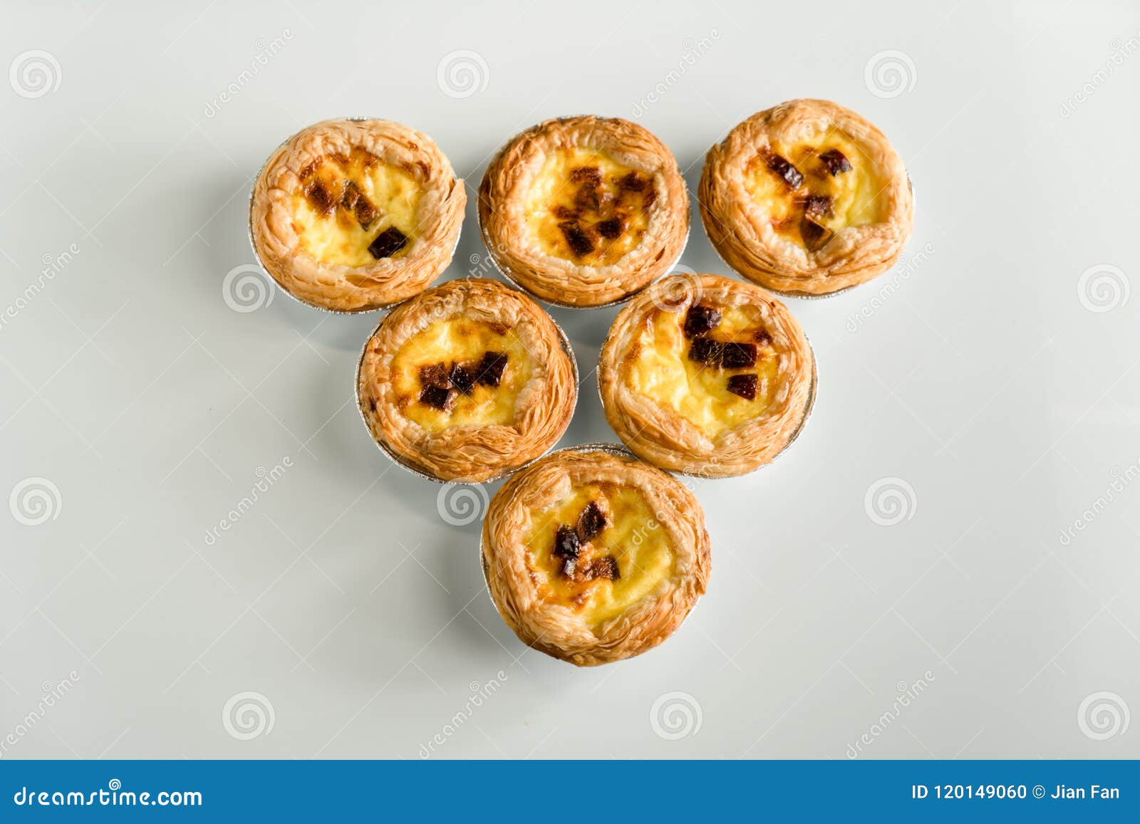 Egg Tart with White Background Stock Photo - Image of bakery ...