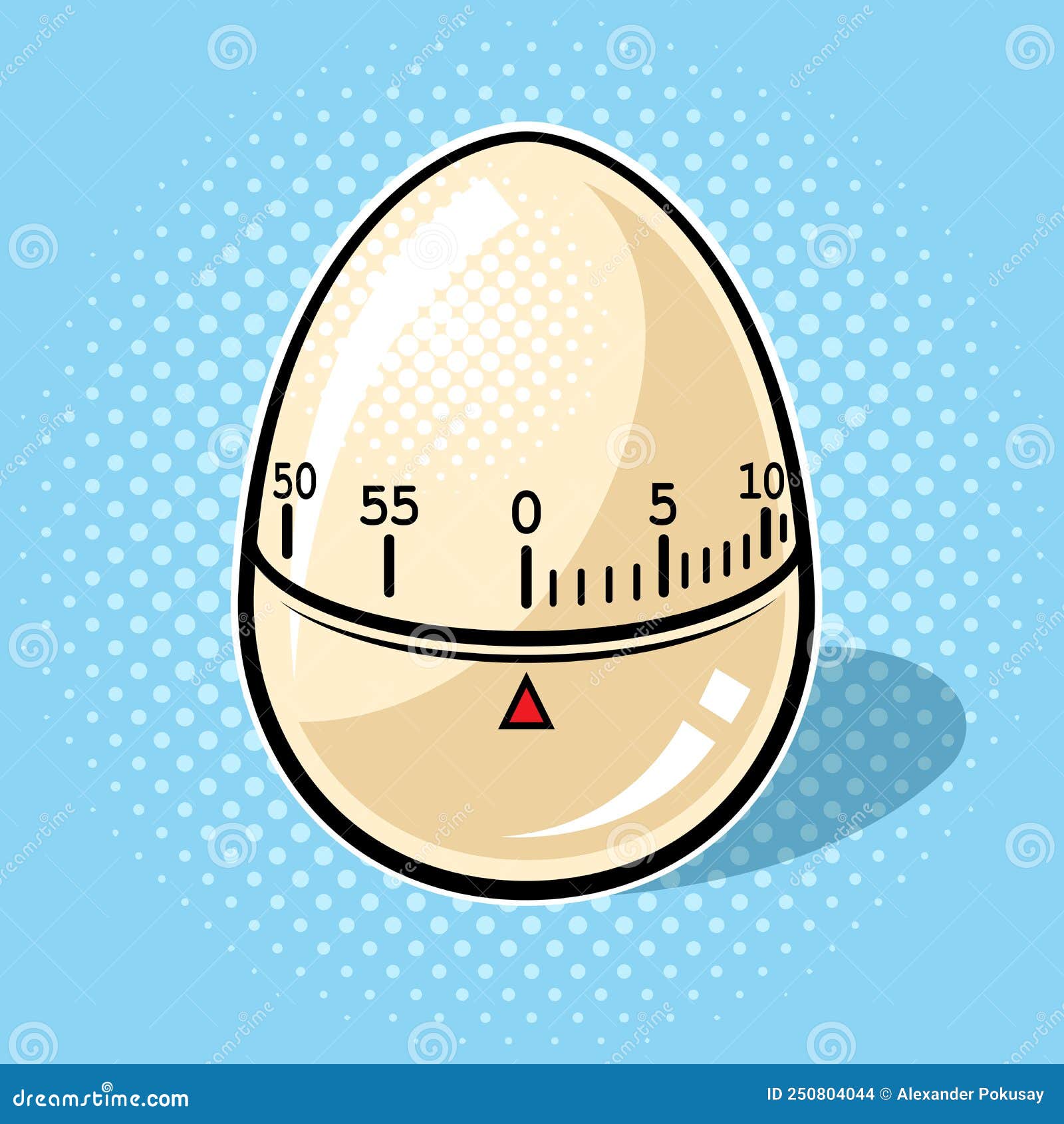Egg Timer Comic Book Pop Art Raster Illustration Stock Illustration ...