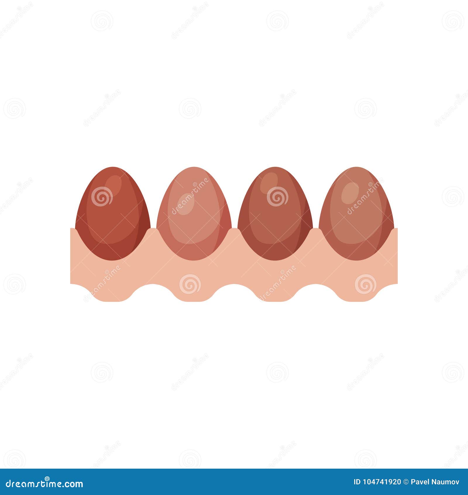 Egg Tray with Brown Fresh Chicken Eggs Vector Illustration Stock Vector ...