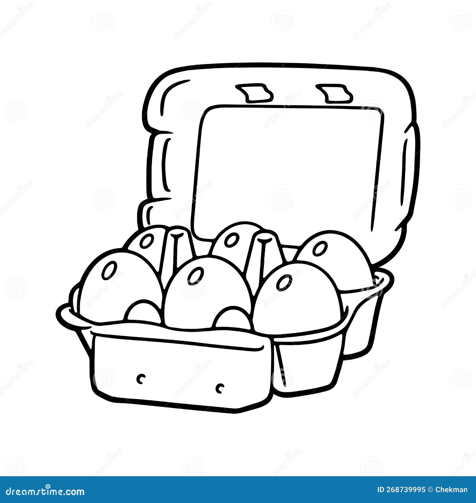 Egg Tray with Eggs. Eggs Box Black Linear Icon Stock Illustration ...