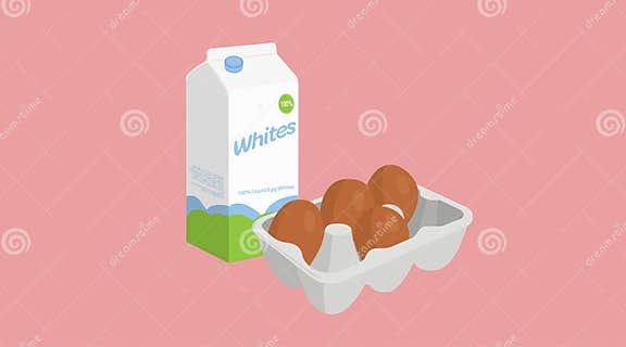 Egg Whites Box or Carton with a Carton of Eggs Stock Vector ...