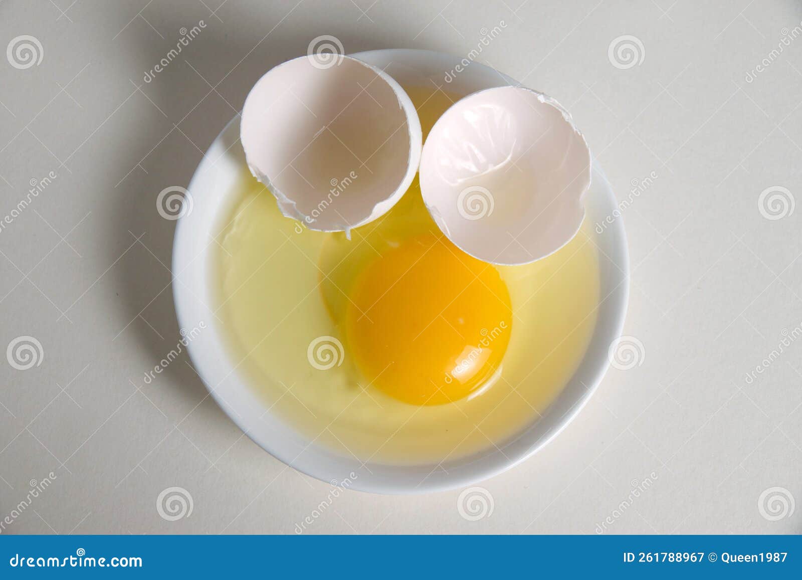 Egg Yolk and Shell on a Plate Isolate on a White Background Stock Image ...