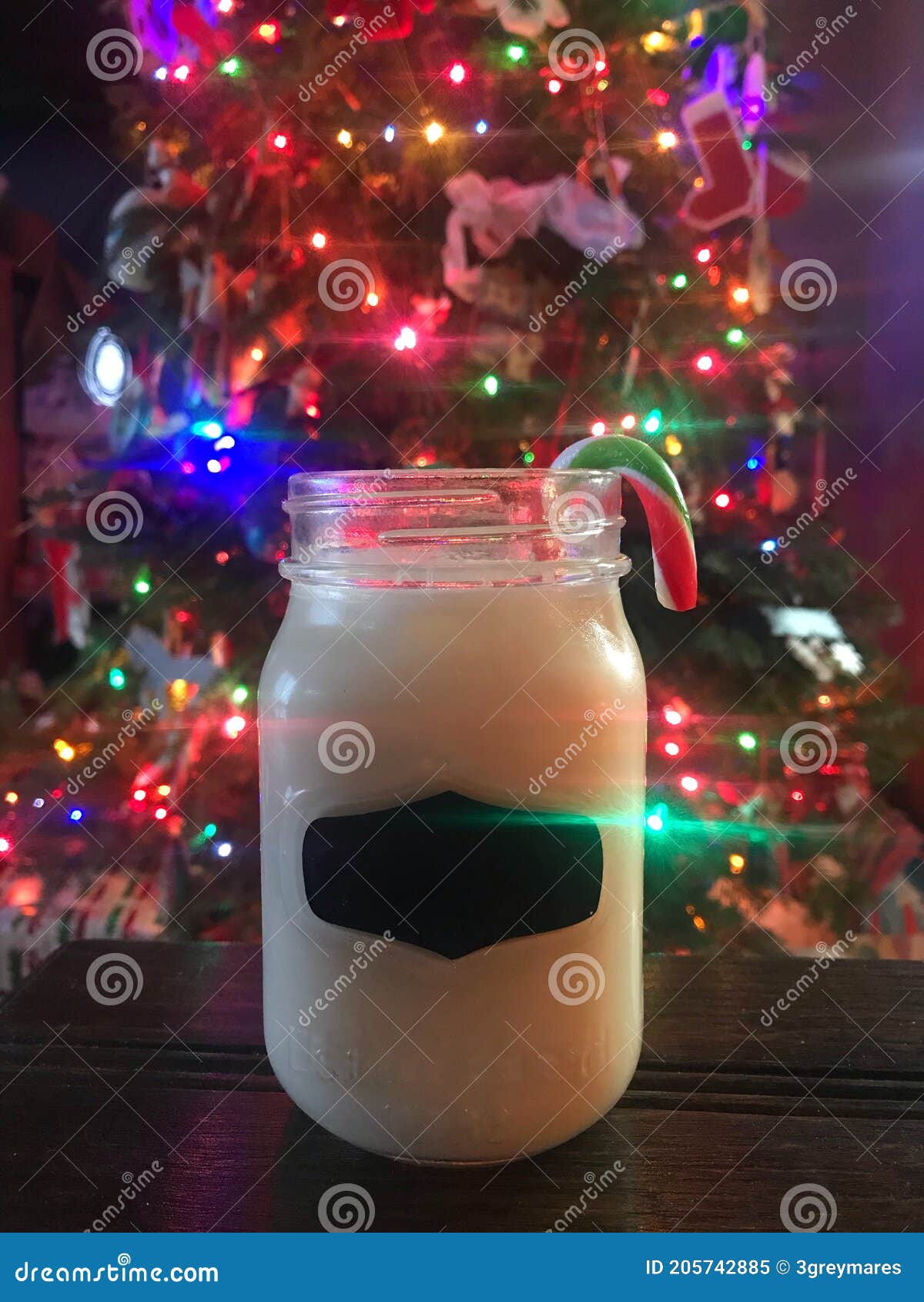 Eggnog in Front of Christmas Tree Stock Image - Image of mint, drink ...