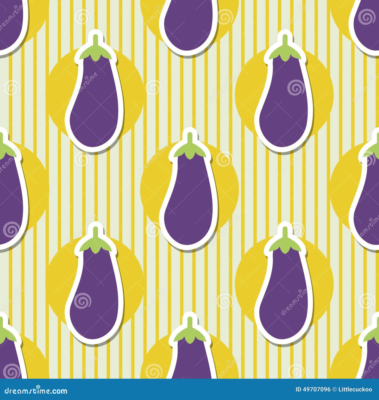 Eggplant Pattern. Seamless Texture with Ripe Eggplants Stock Vector ...
