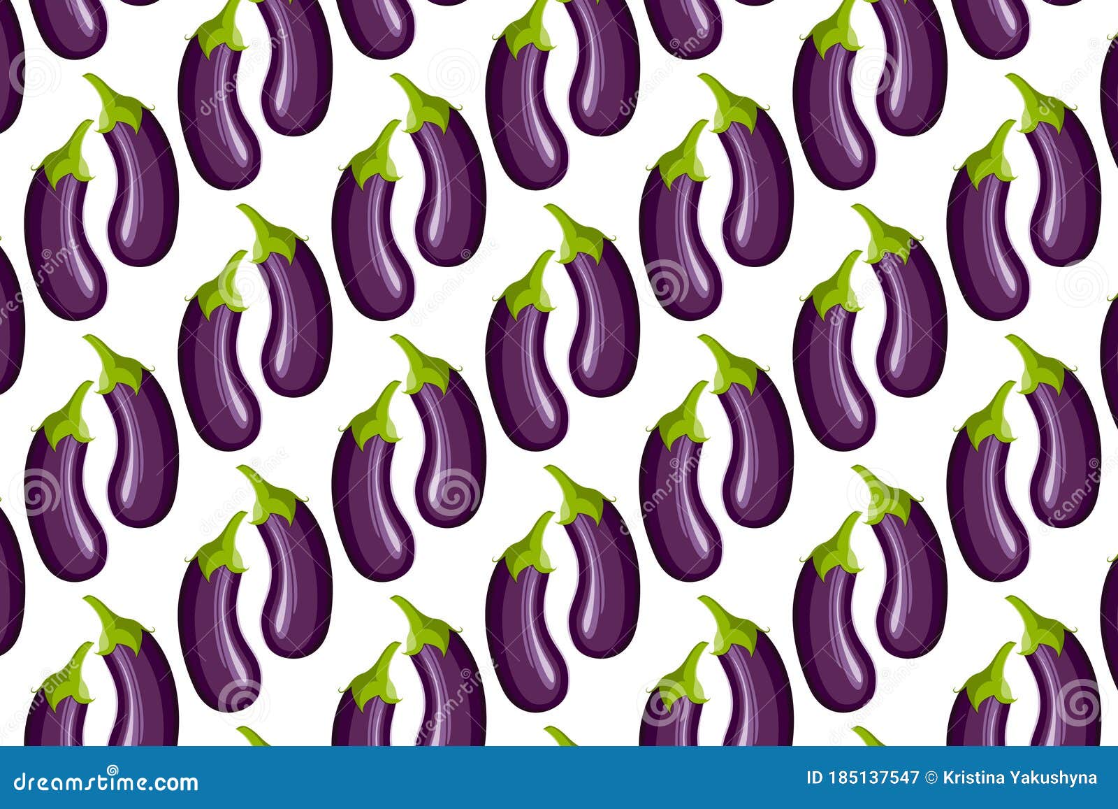 Eggplant Pattern on White. Bright Food Pattern Stock Illustration ...