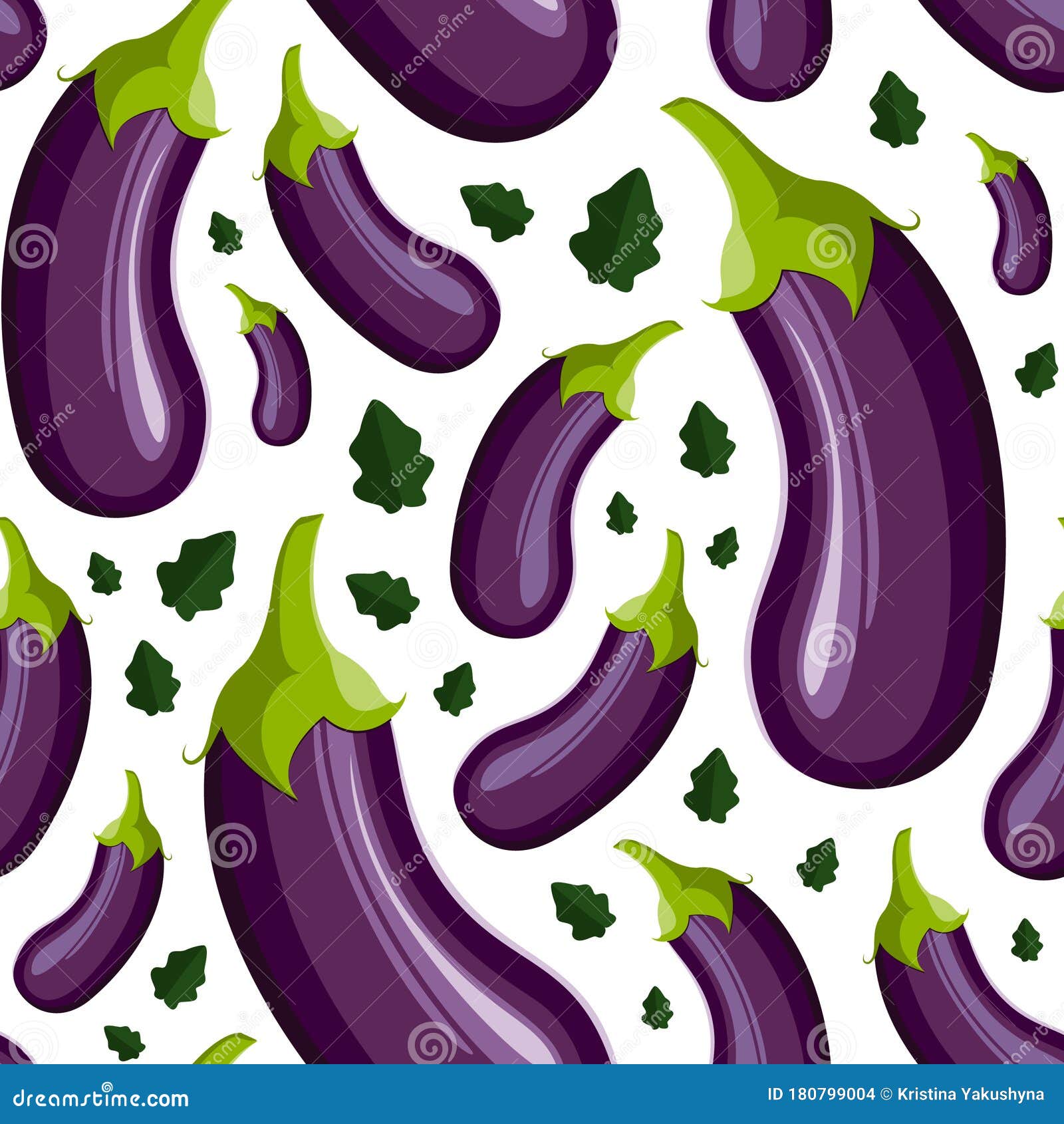 Eggplant Pattern on White. Bright Food Seamless Pattern Stock Vector ...