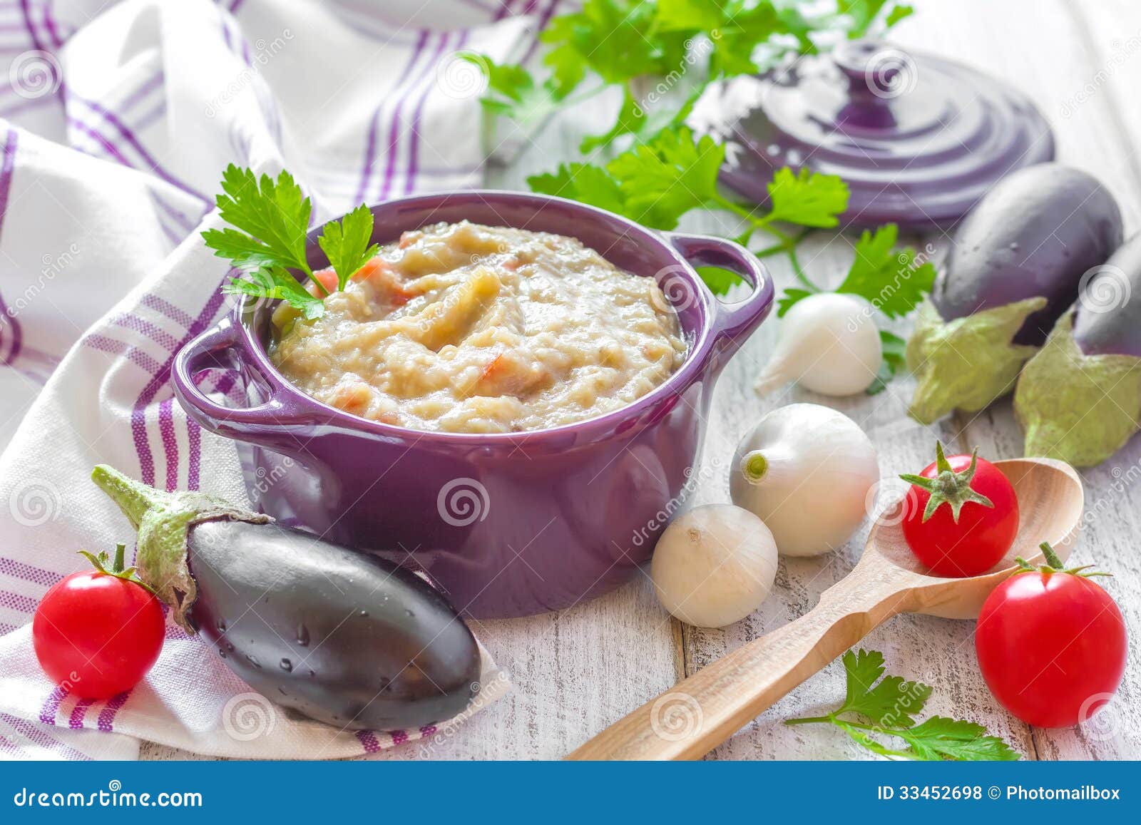 Eggplant puree stock photo. Image of culinary, fresh - 33452698