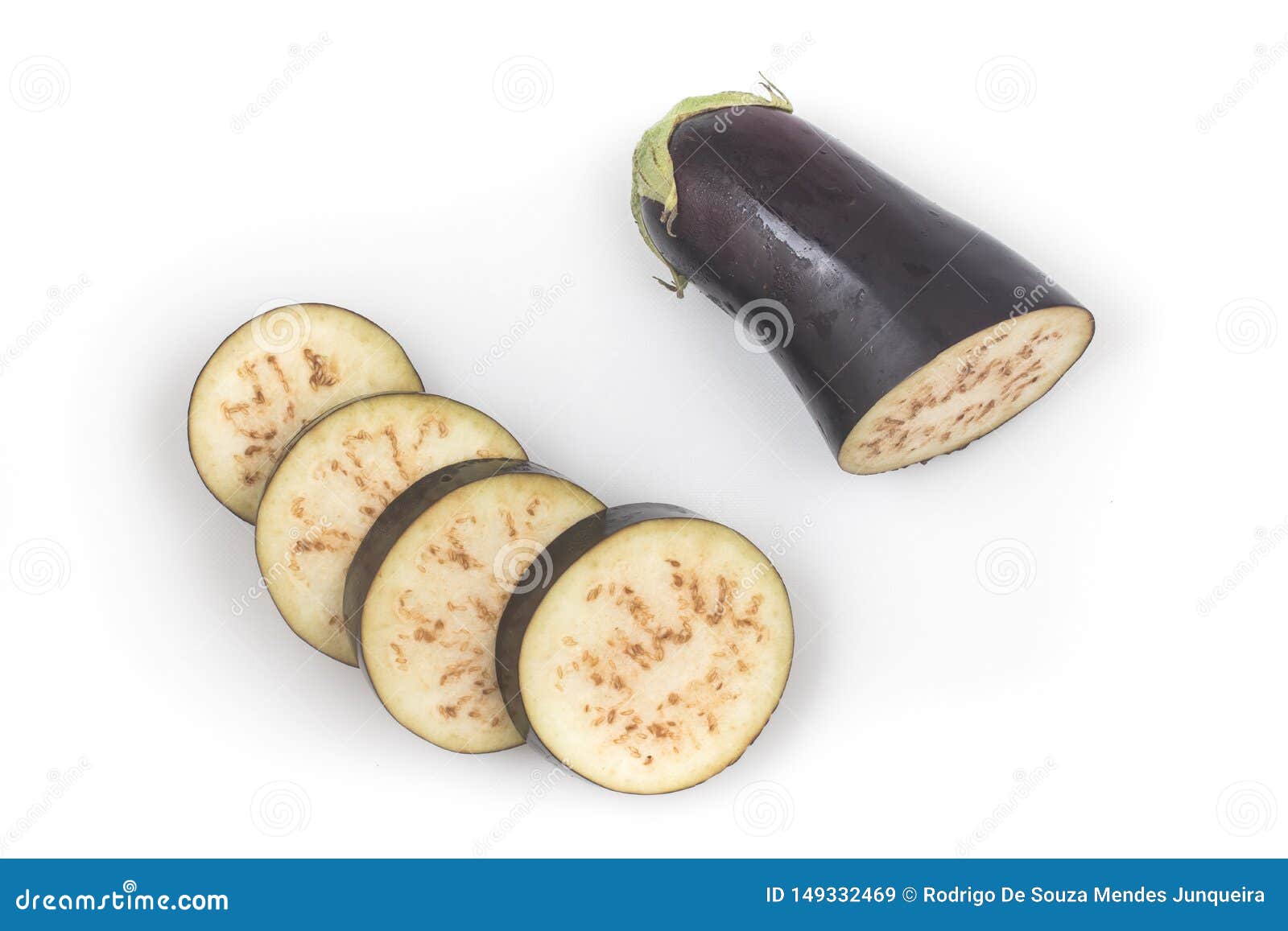 Eggplant Sliced in .round Pieces Stock Image - Image of space, food ...