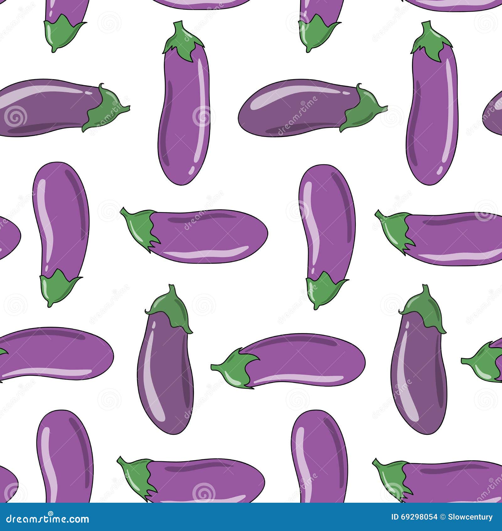 Eggplants Grid Seamless Pattern Stock Vector - Illustration of natural ...