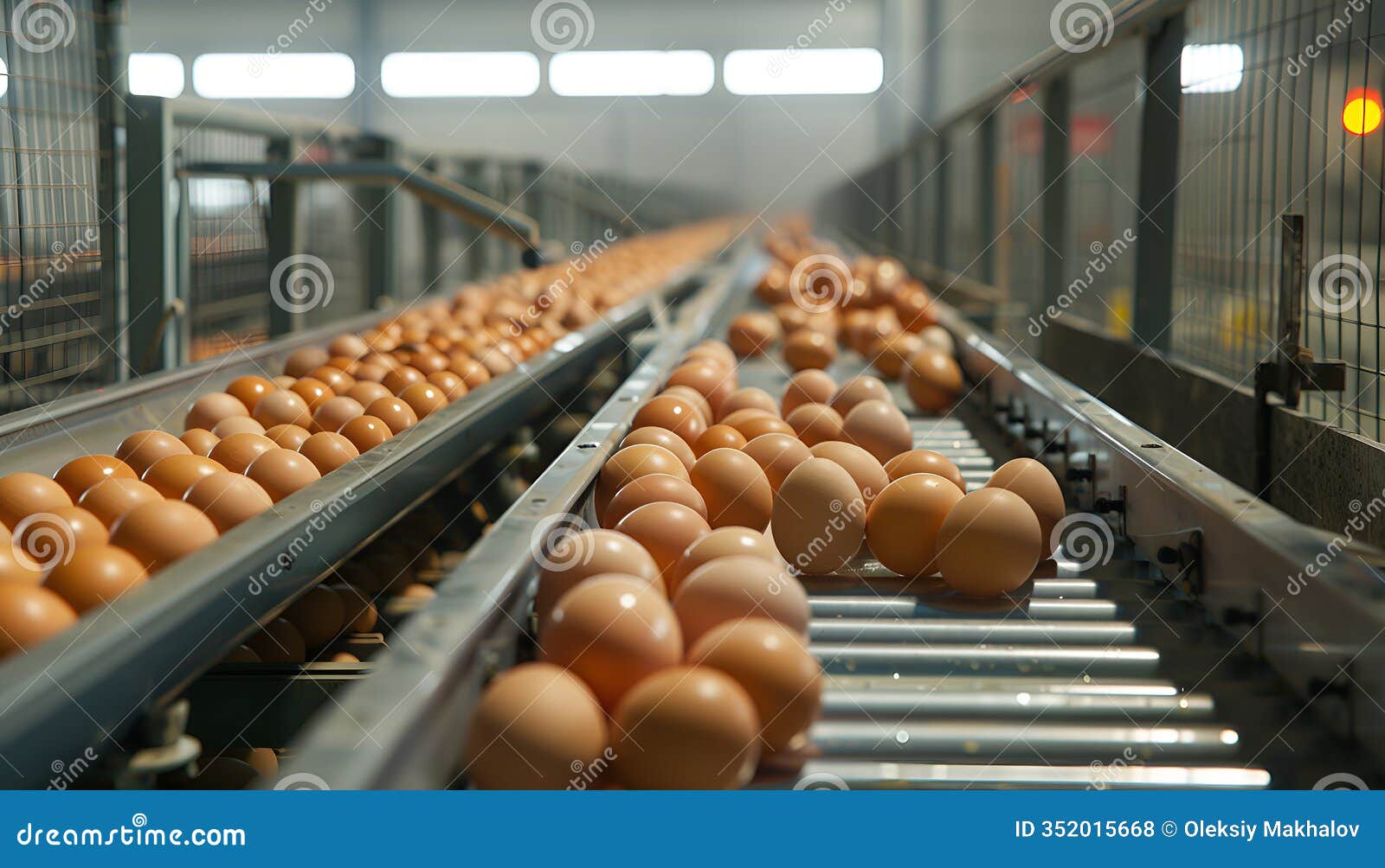 Eggs on an Automatic Conveyor Belt in an Egg Collection System ...