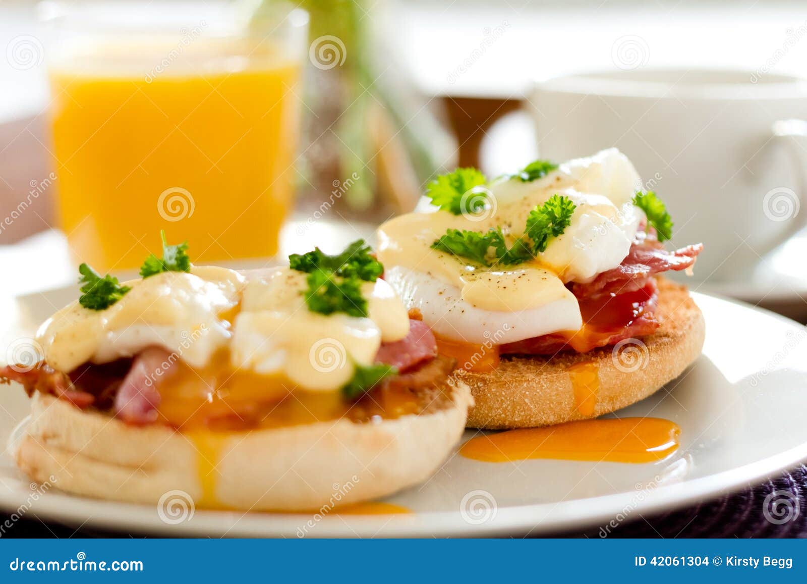 Eggs Benedict breakfast stock photo. Image of food, sauce - 42061304