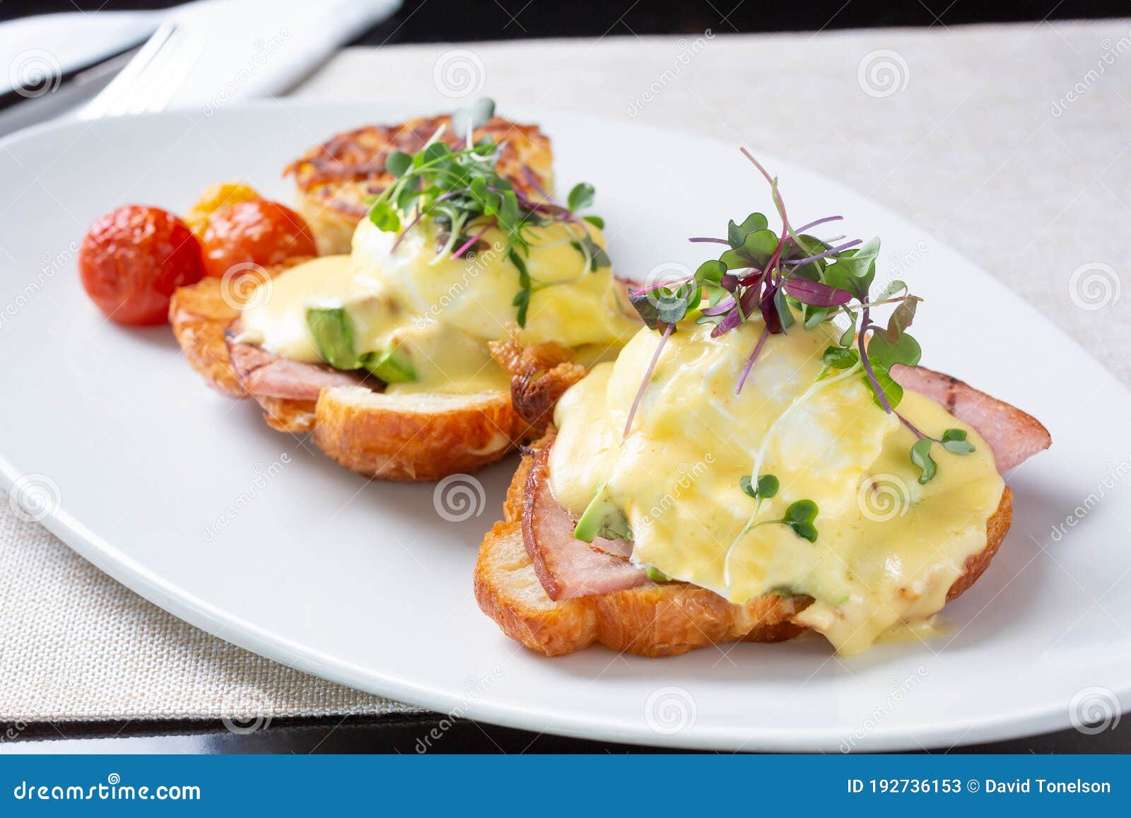 Eggs benedict plate stock image. Image of hollandaise - 192736153