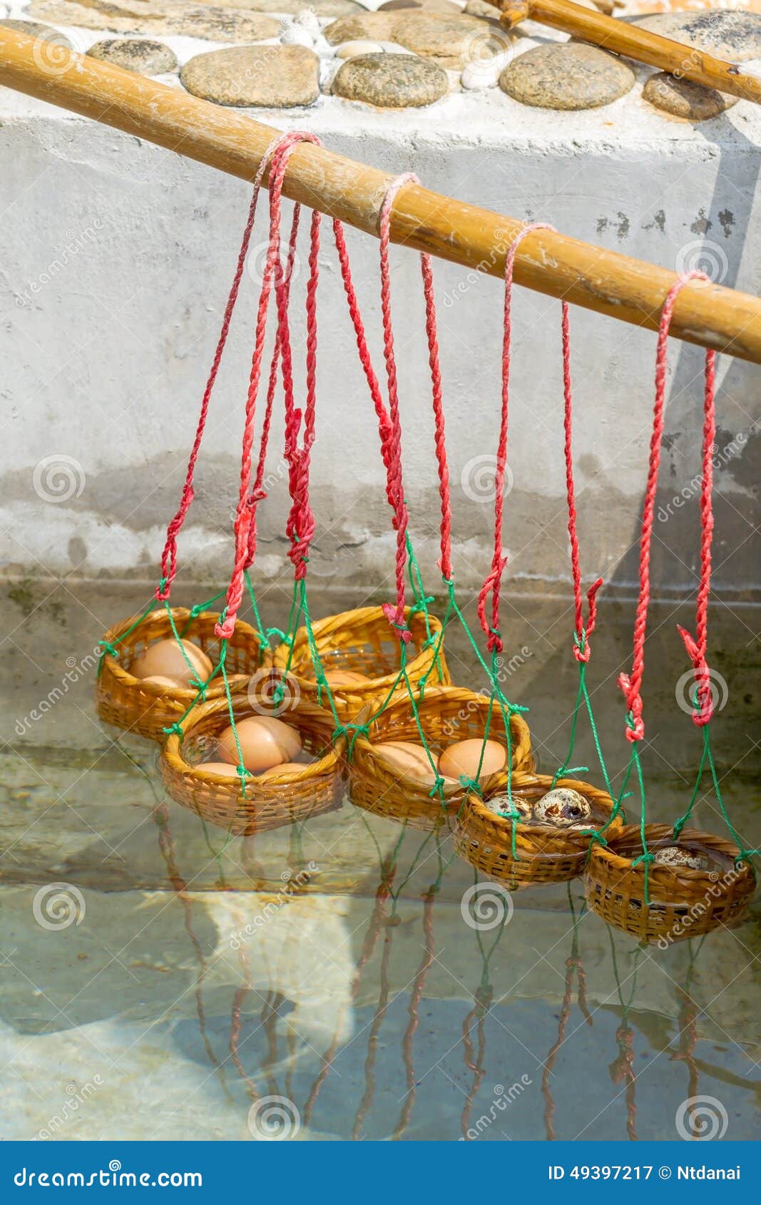 Eggs boiling in hot spring stock image. Image of pool - 49397217