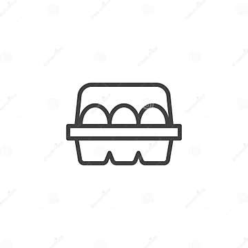 Eggs in Box Package Outline Icon Stock Vector - Illustration of eggs ...