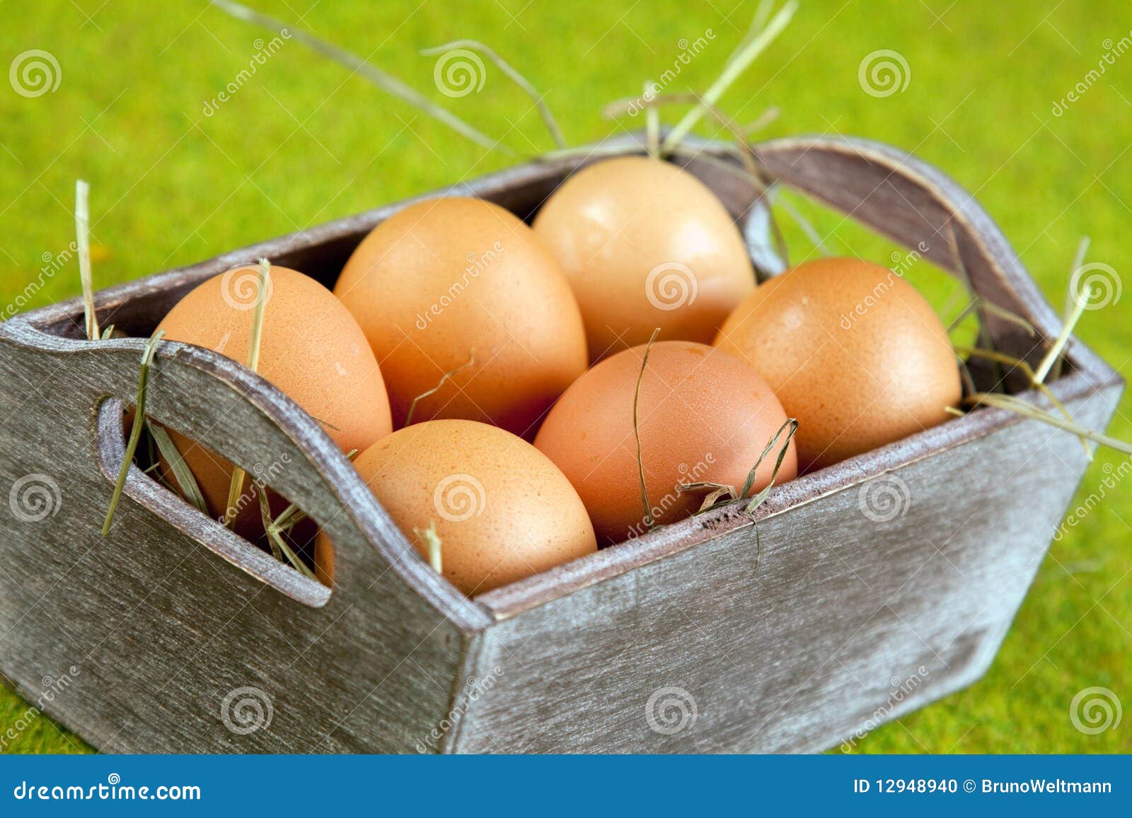 Eggs in Bucket stock photo. Image of round, wood, basket - 12948940