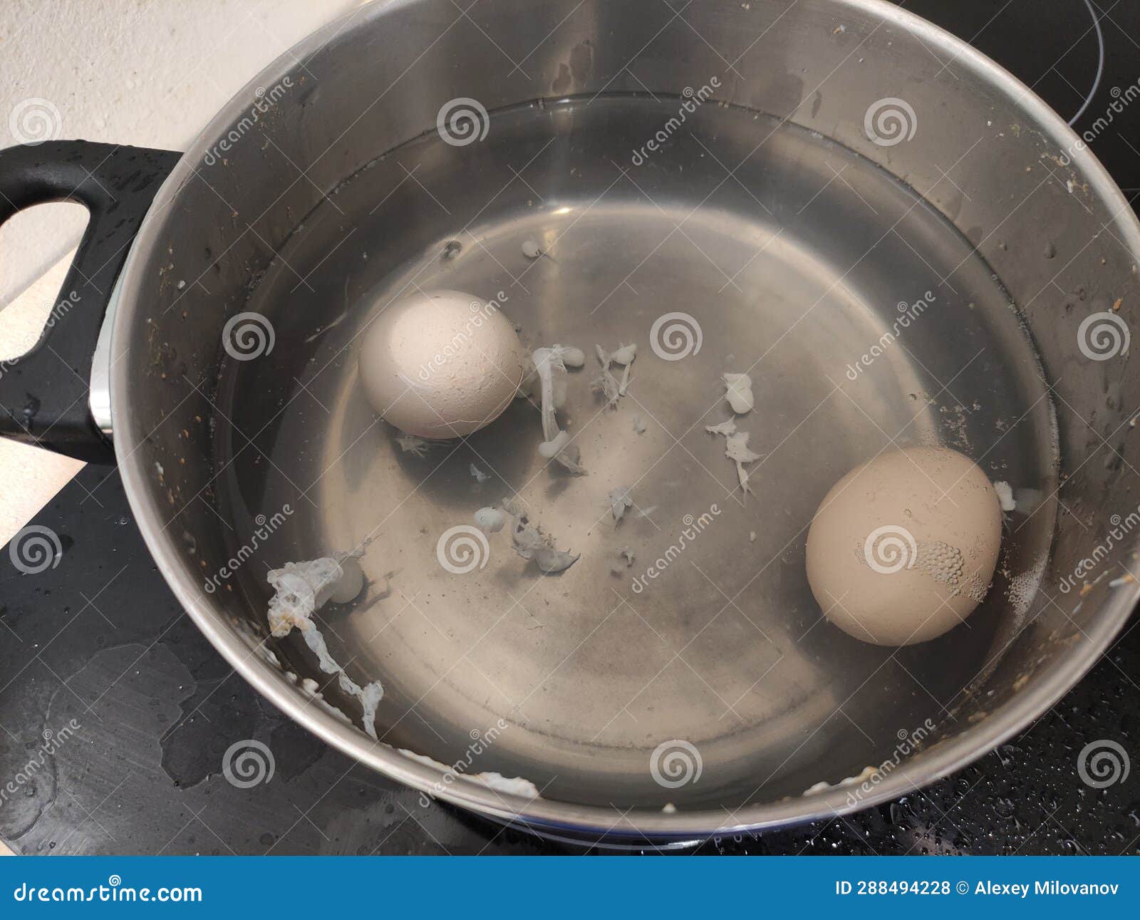 Eggs Burst while Cooking in a Pan and the Egg White Leaked into Water ...