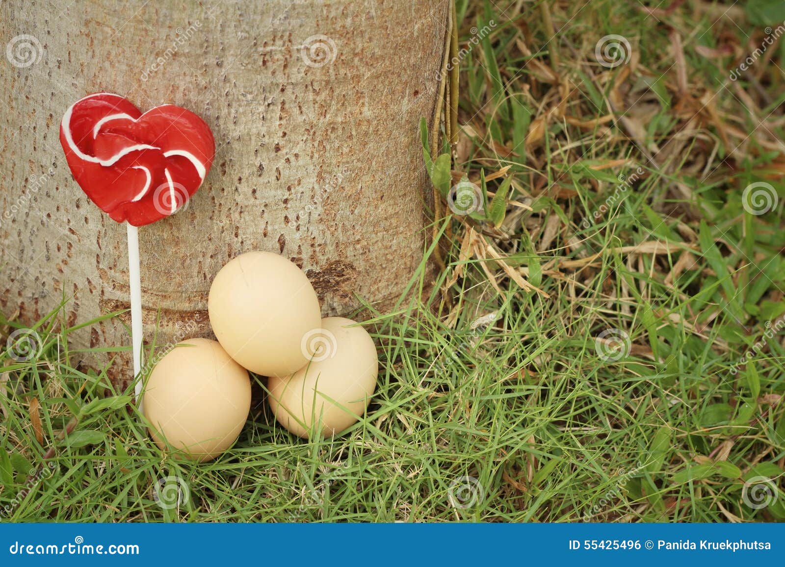 Eggs with Candy on a Green Grass. Stock Photo - Image of candy, eggs ...