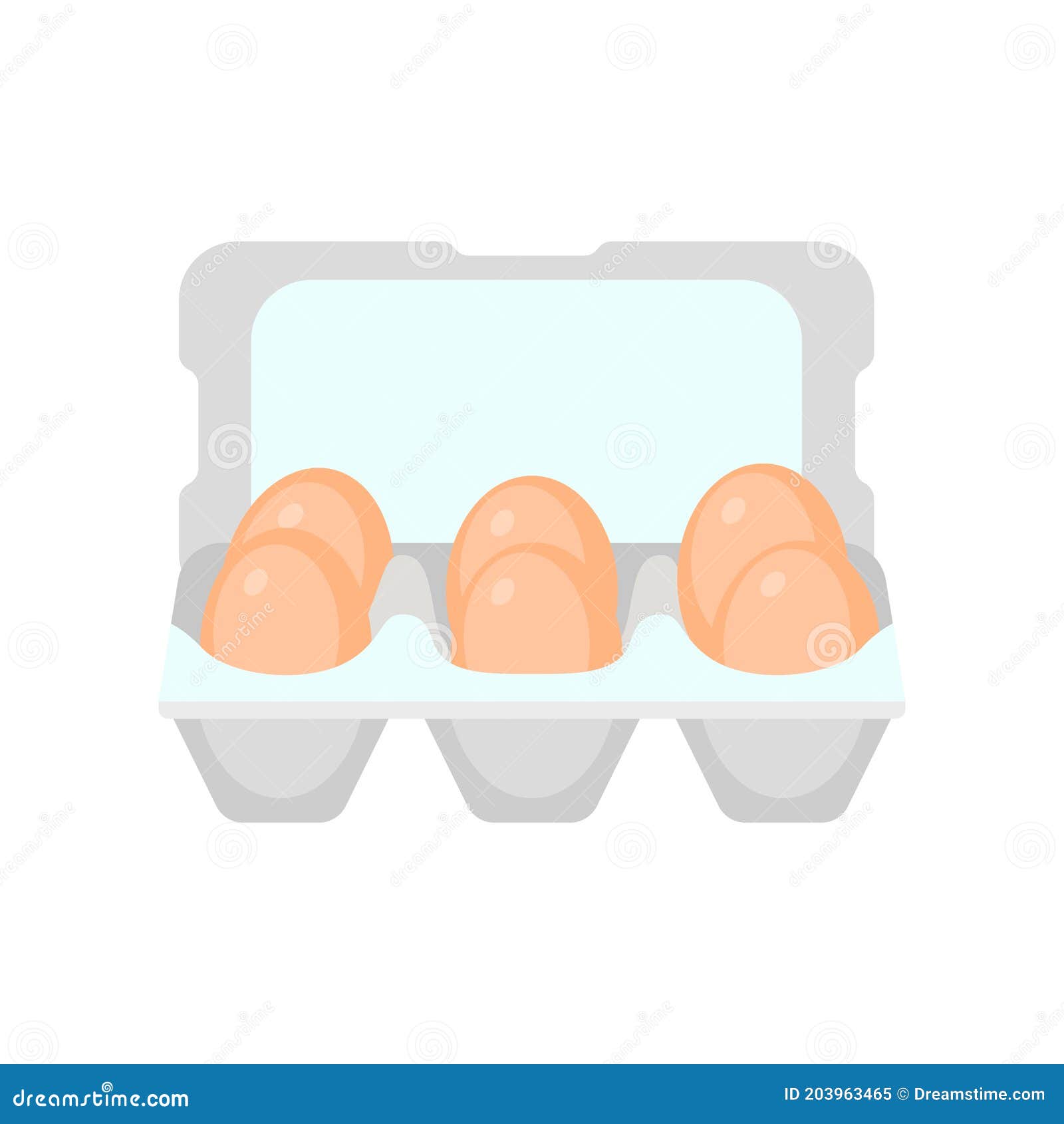 Eggs in Carton Box on a White Background. Stock Vector - Illustration ...