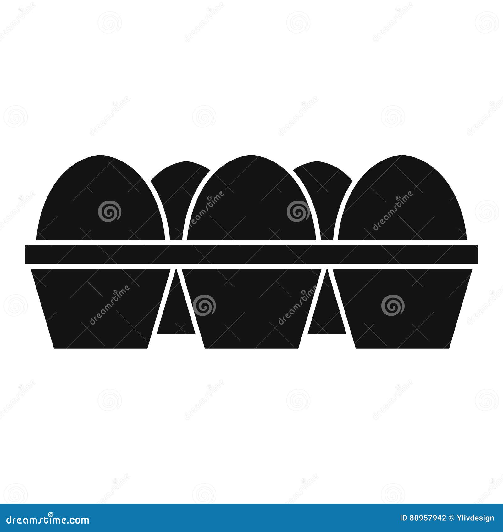 Eggs in Carton Package Icon, Simple Style Stock Vector - Illustration ...