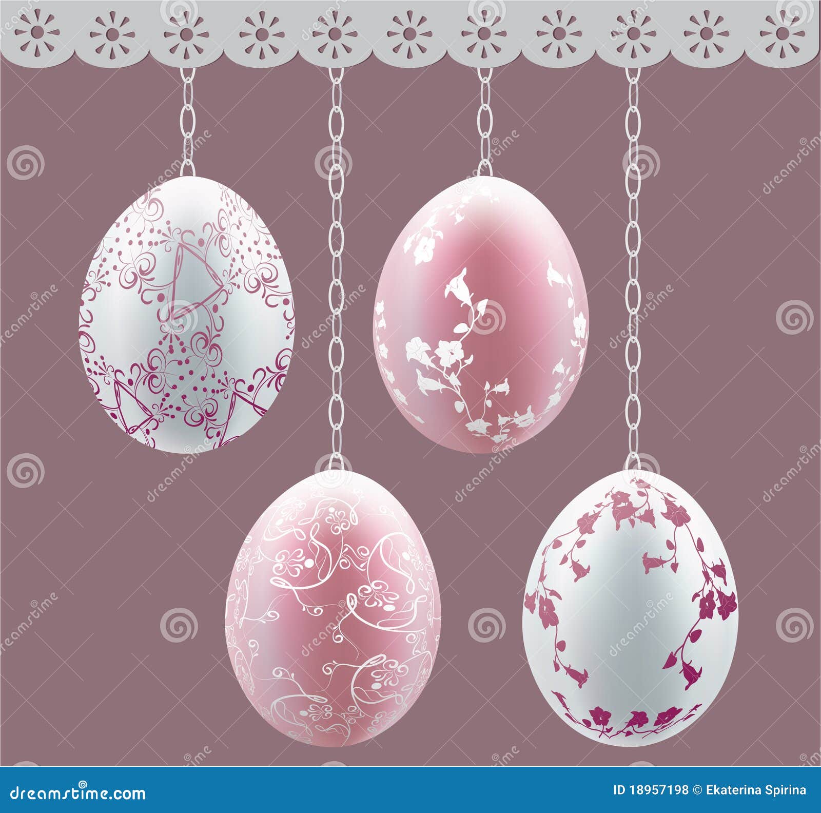 Eggs on chains stock vector. Illustration of oval, chain - 18957198