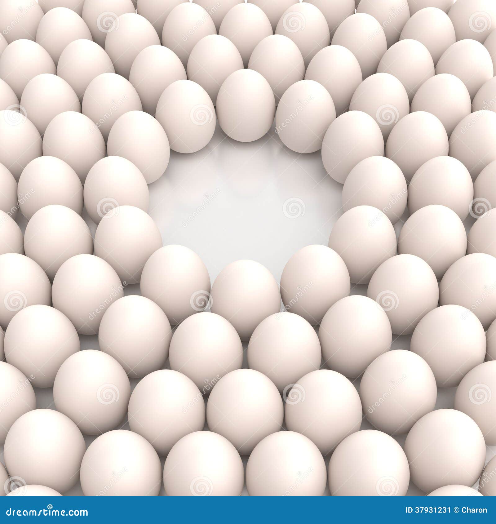 Eggs Circular Array with Empty Space Stock Illustration - Illustration ...